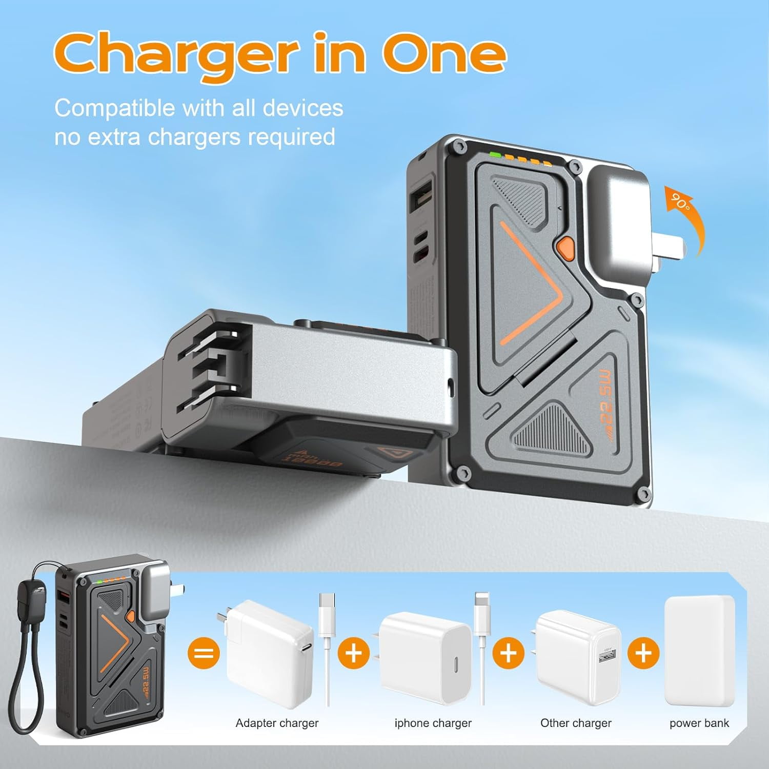 RFGBRG-6 in1 Magnetic Power Bank Charger 10000mAh Portable Charger with ...
