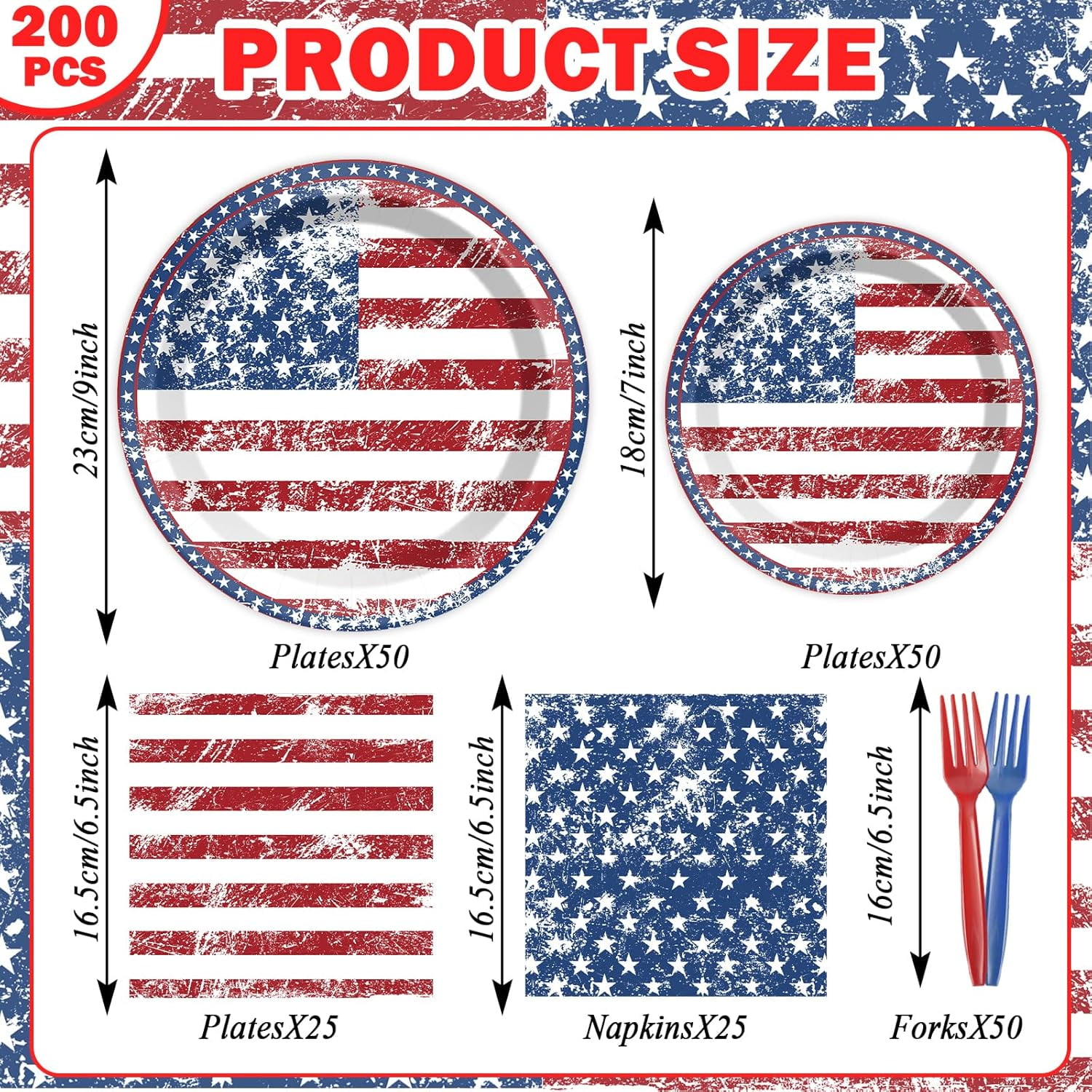 RFGBRG-America's 50 Guests Patriotic Party Set: Flag Decorations ...