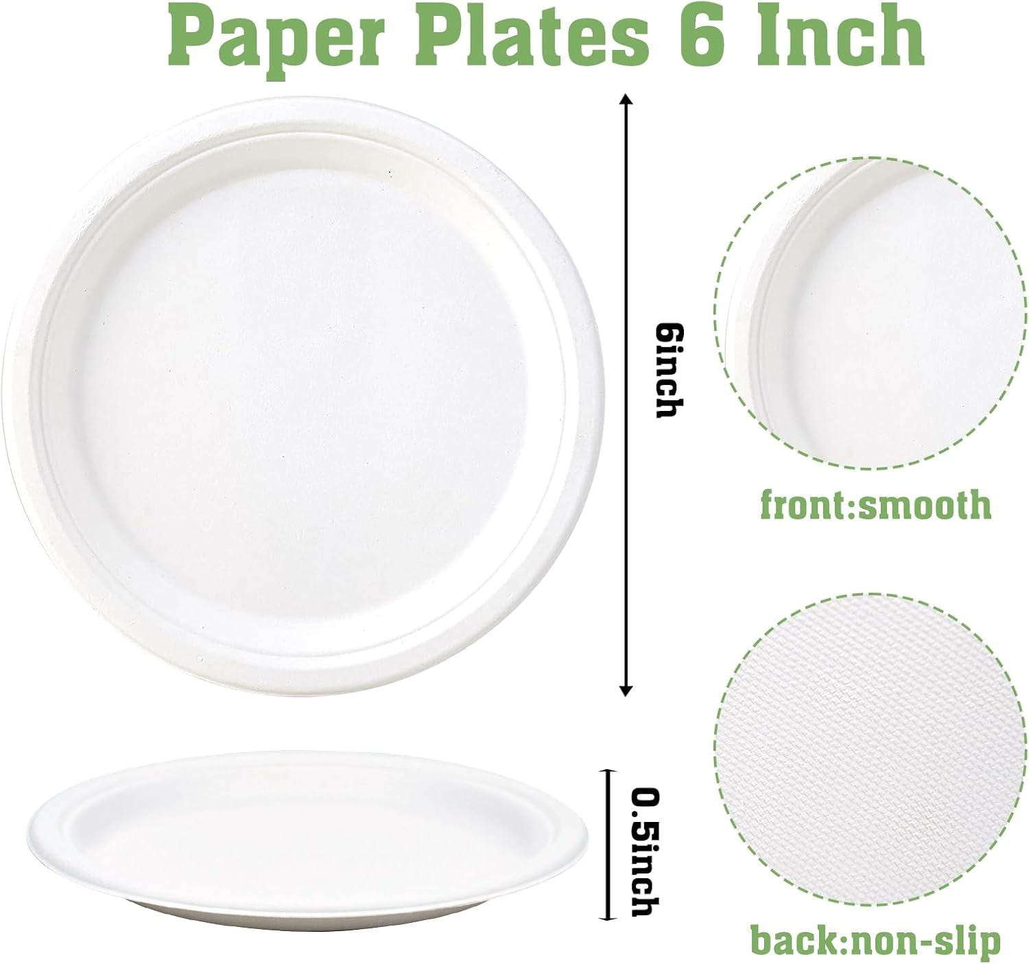 RFGBRG-Small Paper Plates 6 inch - 200 Pack Dessert Plates ...