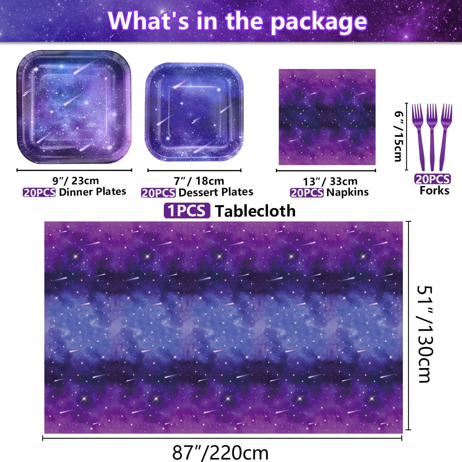 RFGBRG-Space Galaxy Party Supplies for 20 Guests - Starry Night Plates ...