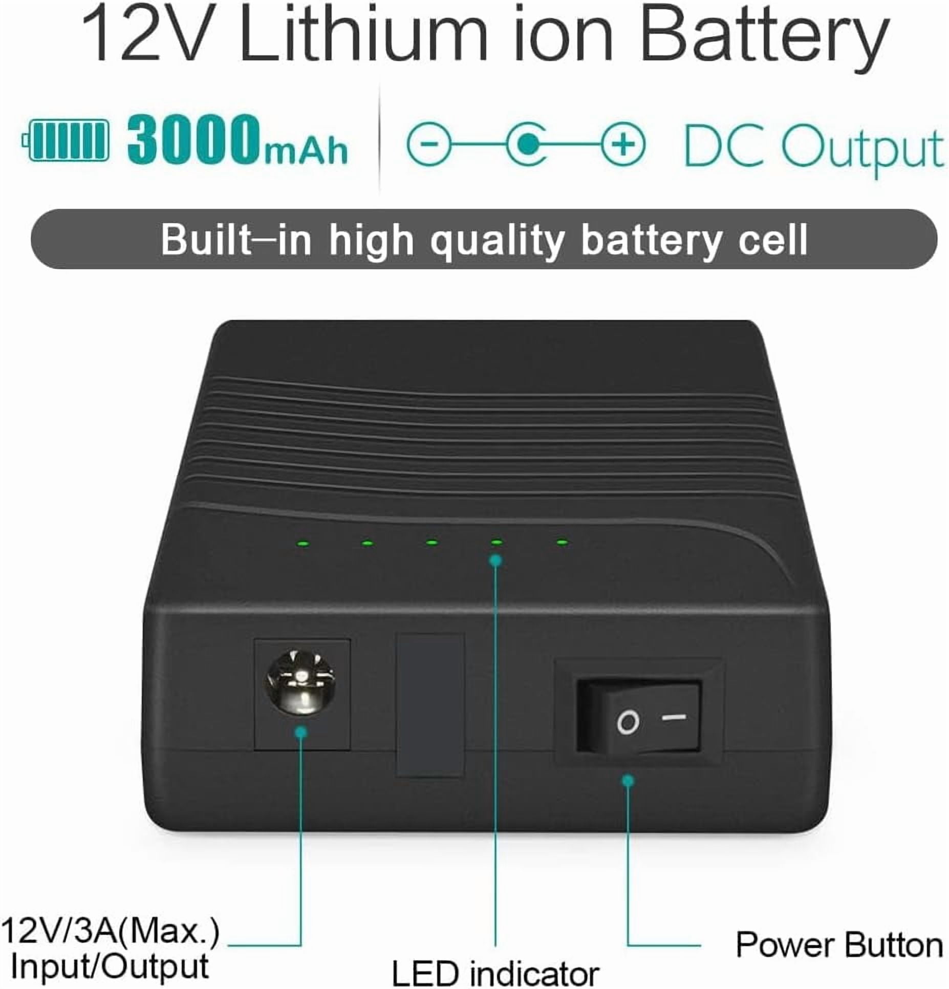 RFGBRG-TalentCell 12V Power Bank, Rechargeable 12V 3000mAh DC Output ...