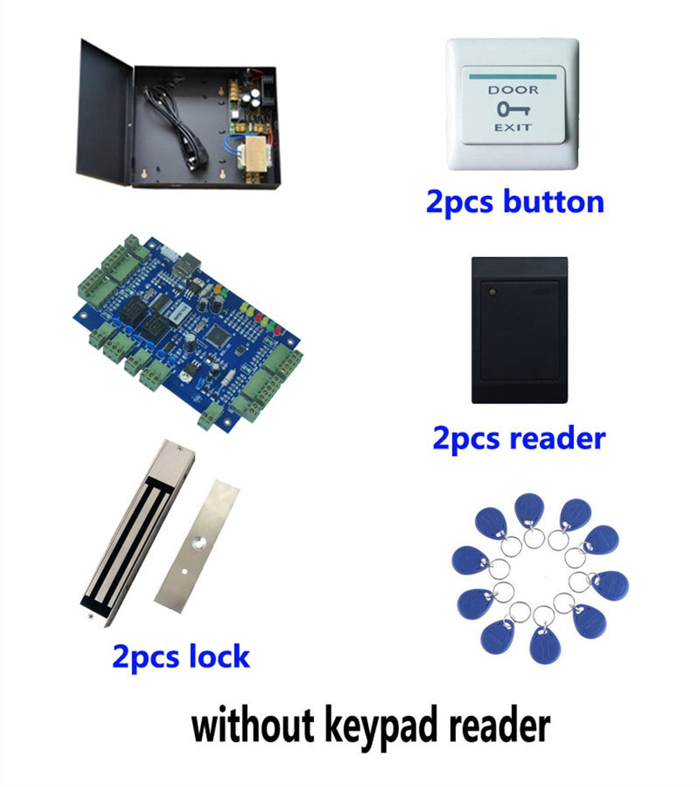RFID Access Control Kit,TCP Two Door Access Control+powercase+280kg ...