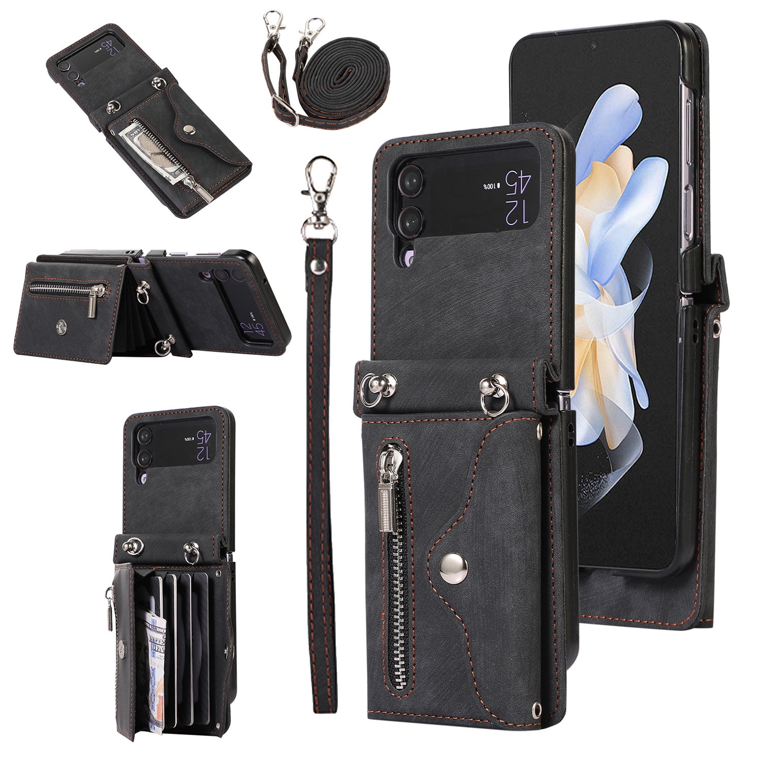 RFID BLOCKING Wallet Case for Samsung Galaxy Z Flip 4 5G with Card ...