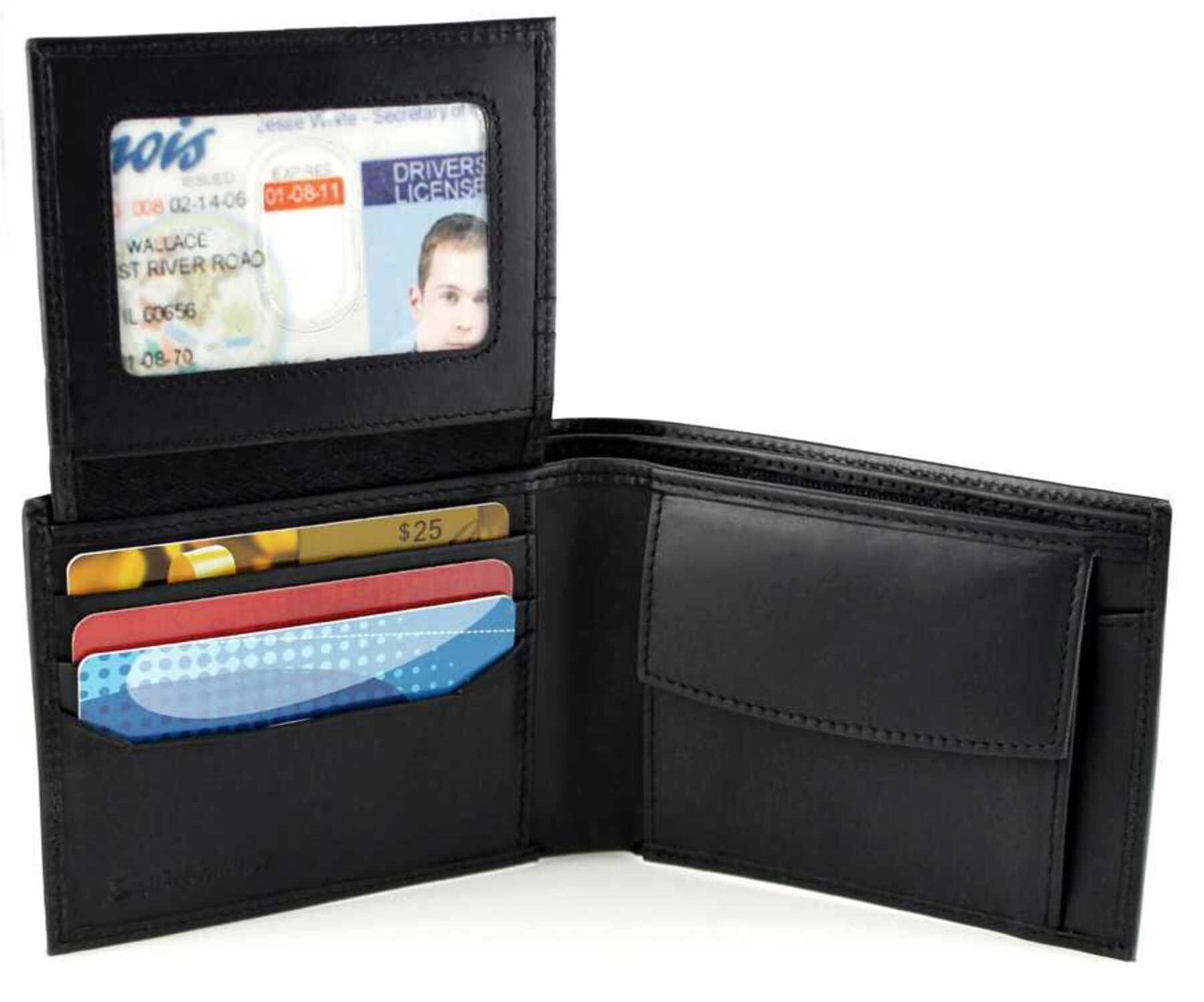 RFID Bifold Change Pocket Wallet with Flip Up ID - Walmart.com
