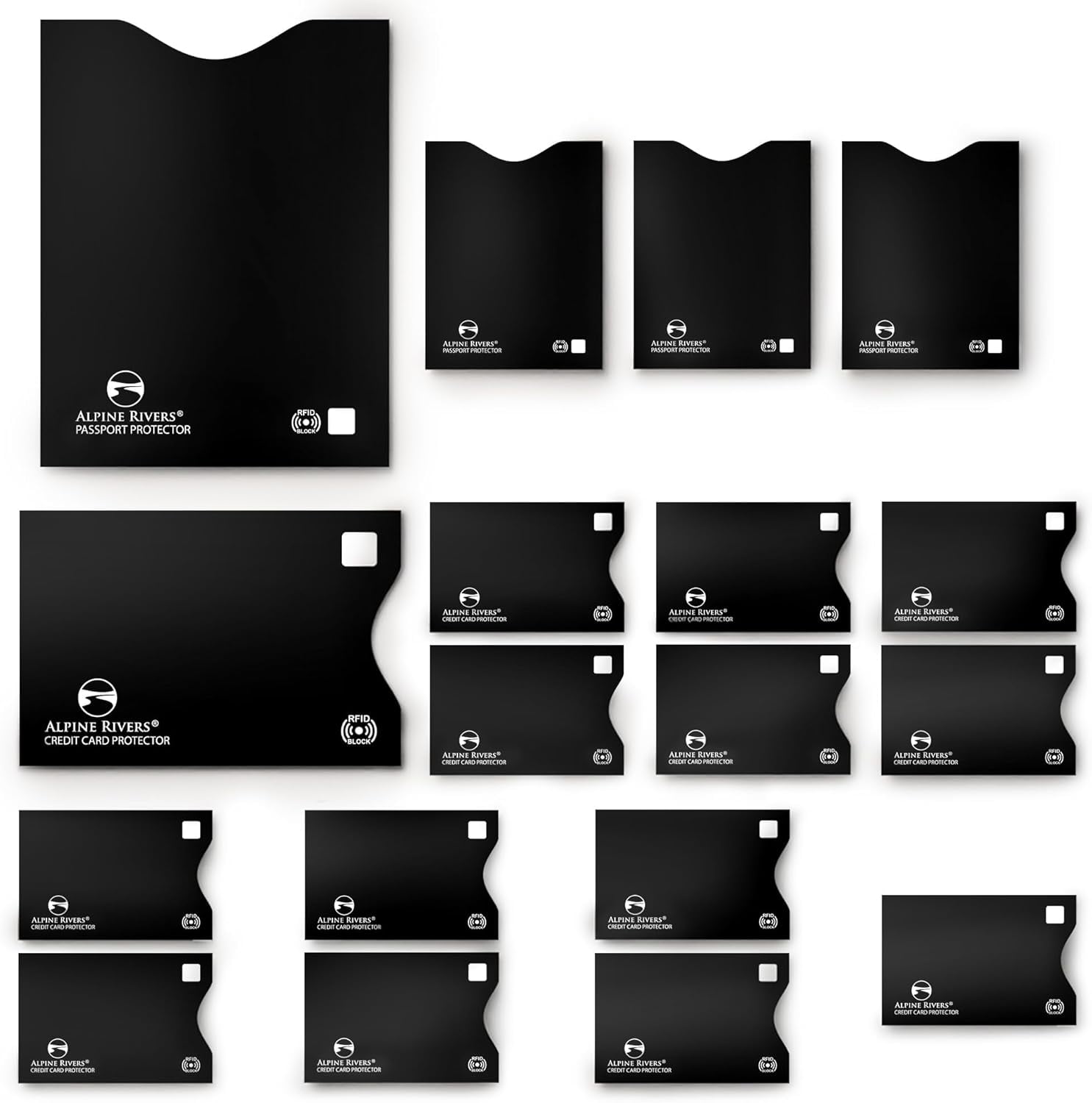 RFID Blockg Credit Card Sleeves 18-Piece Set – 14 Color-Coded Card ...