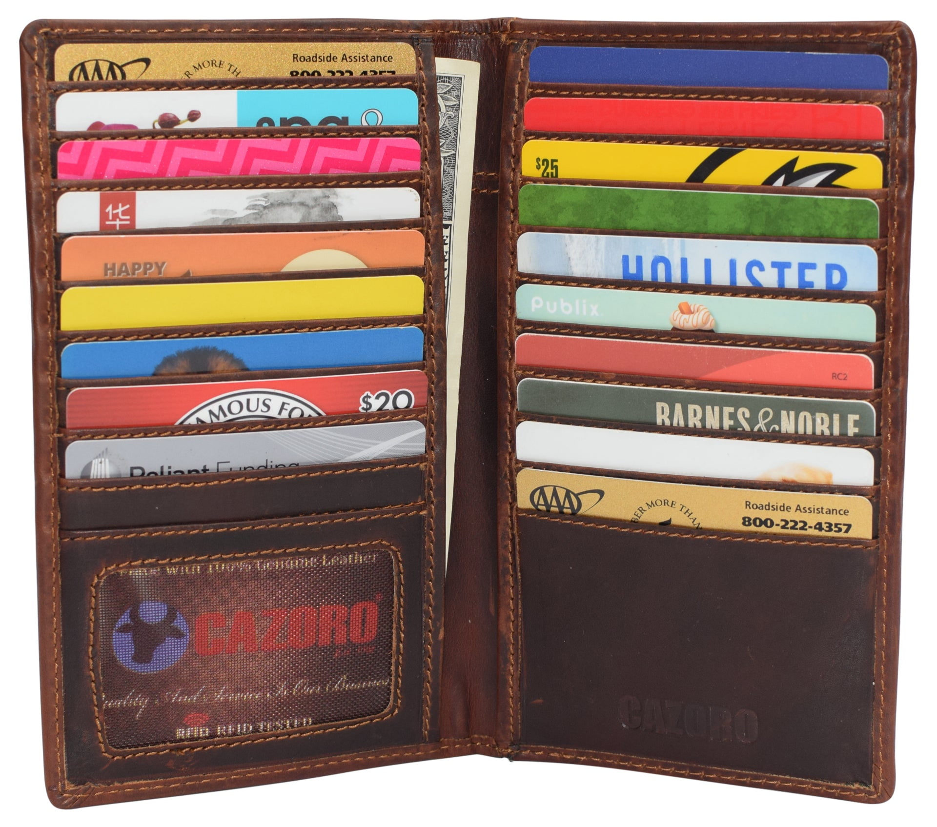 RFID Blocking Bifold Crazy Horse Leather Credit Card ID Holder Long ...