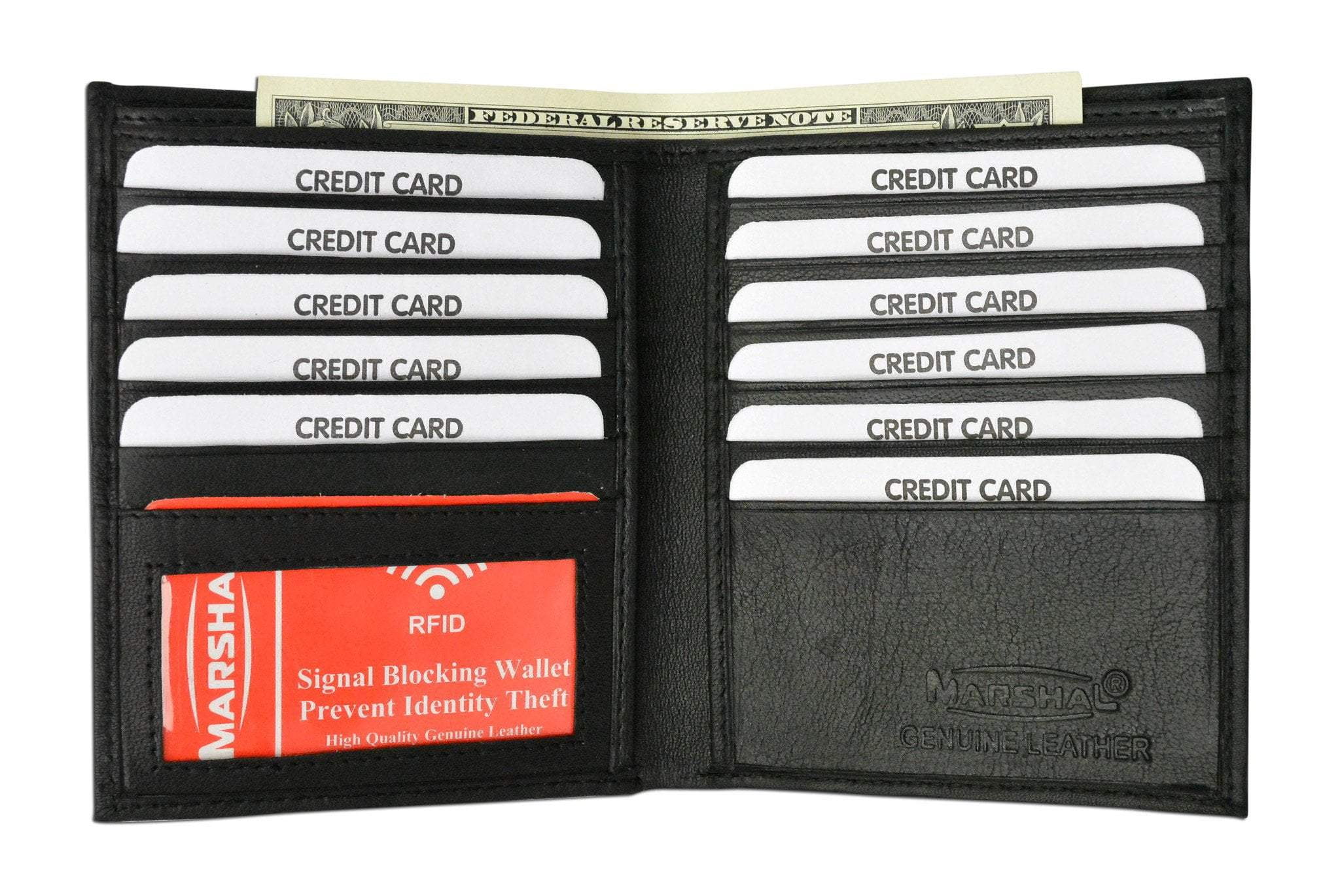 RFID Blocking Bifold Hipster Credit Card Wallet Premium Lambskin ...