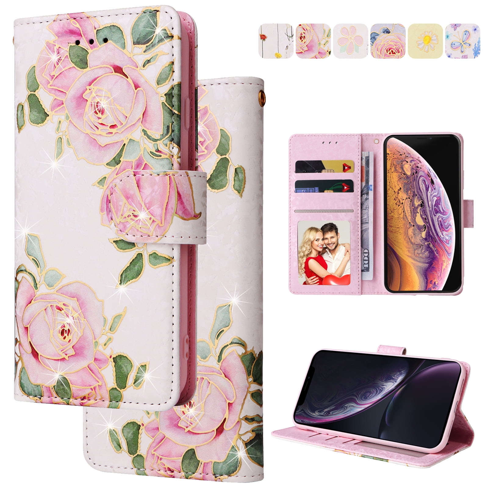 RFID Blocking Case For iPhone 15 Wallet Case for Women with Credit Card ...