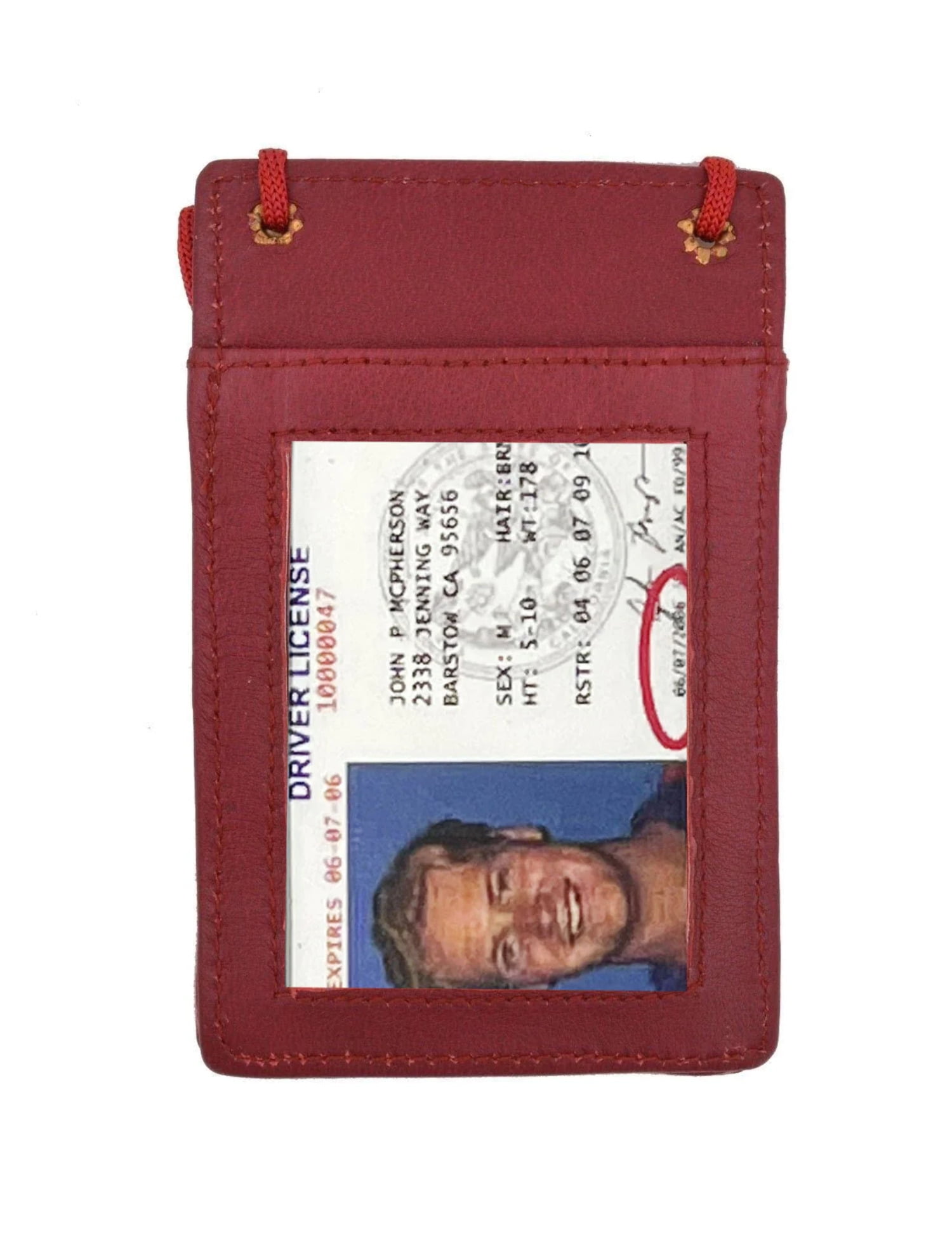 RFID Blocking Genuine Leather ID Badge Holder Credit Card Wallet with ...