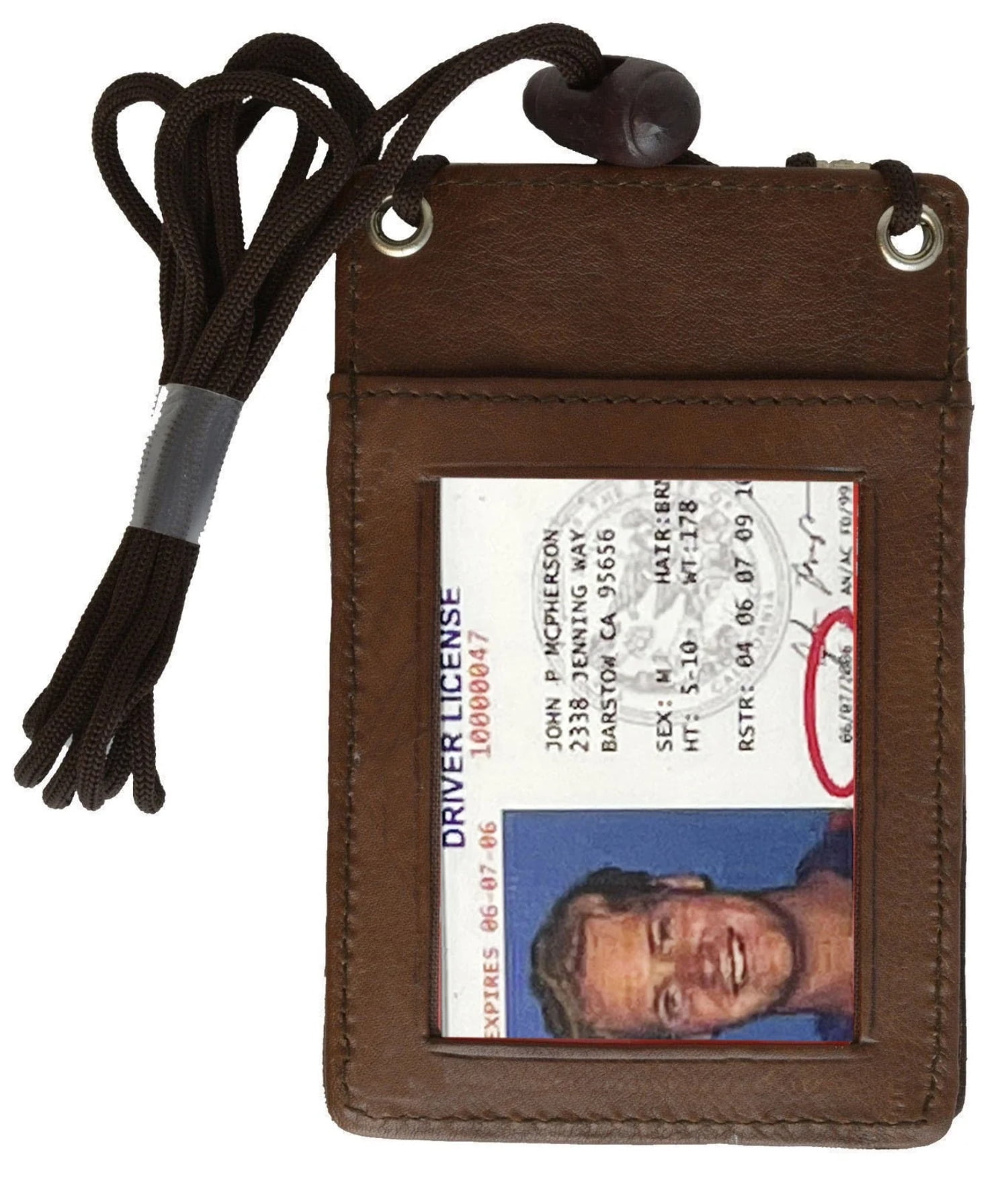 RFID Blocking Genuine Leather ID Badge Holder Credit Card Wallet with ...