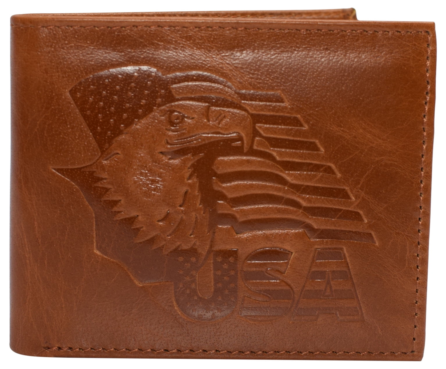 RFID Blocking Genuine Leather Men's Bifold Logo Debossed Wallets ...