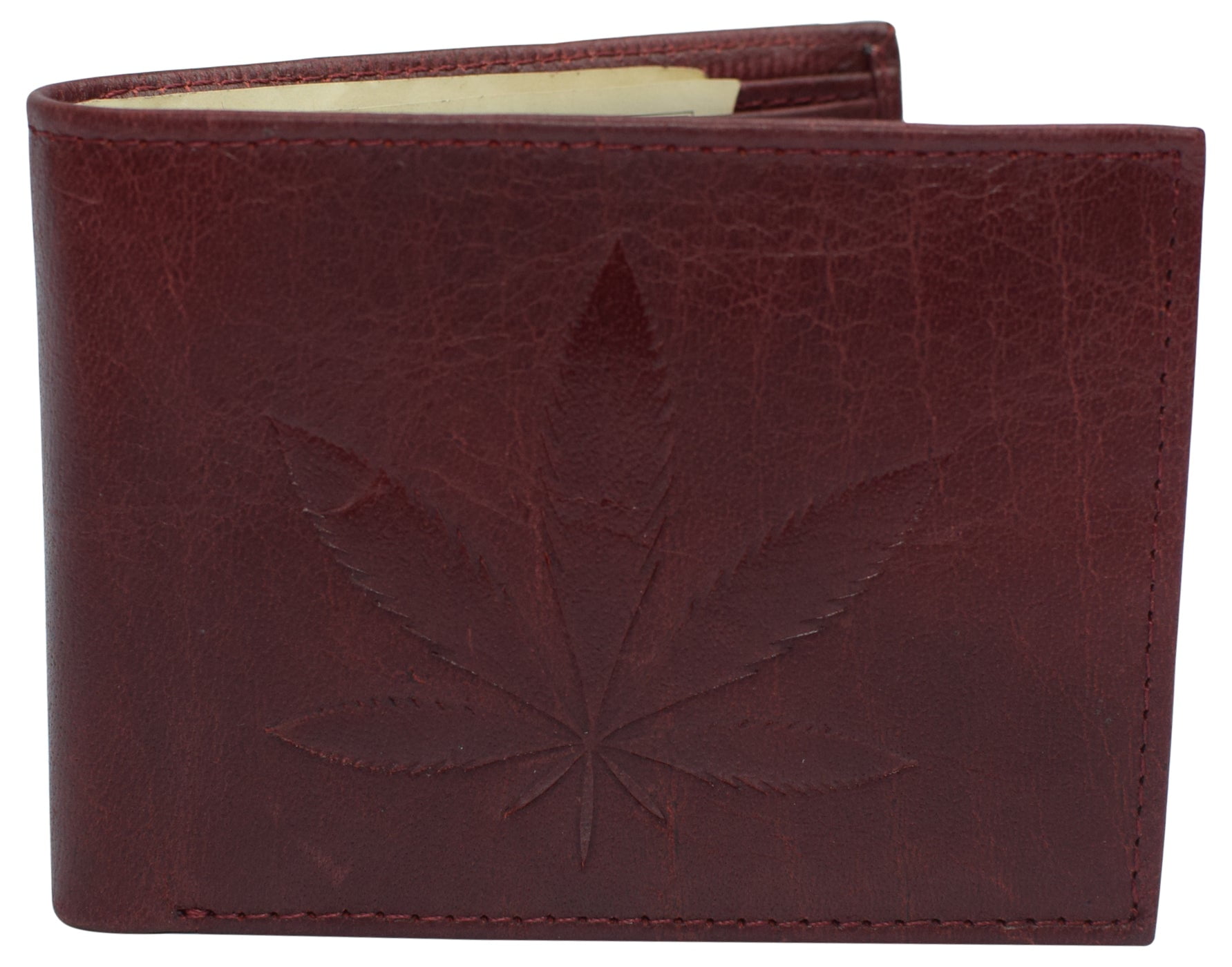 RFID Blocking Genuine Leather Men's Bifold Logo Debossed Wallets ...