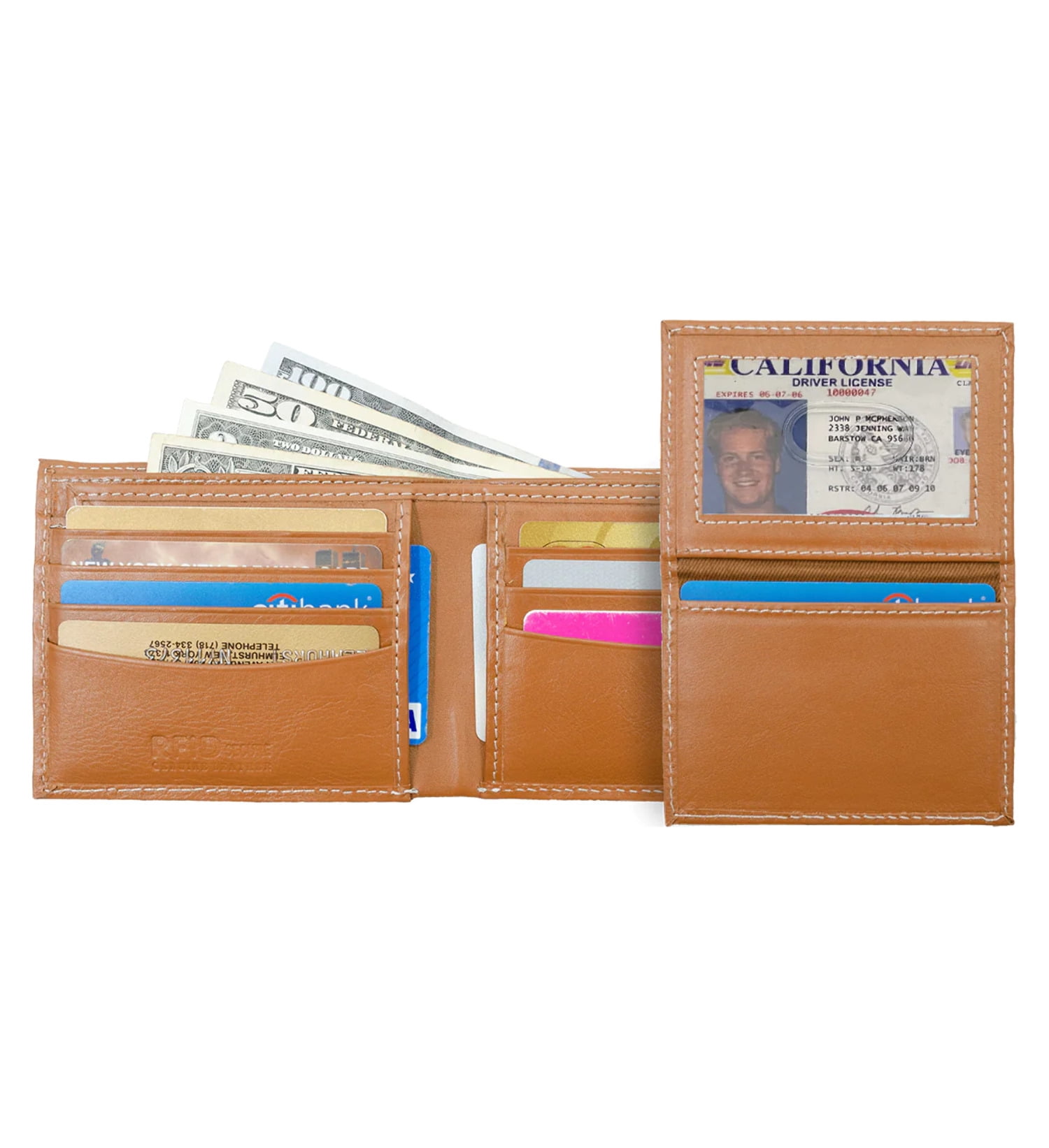 RFID Blocking Genuine Leather Men's Bifold Premium Wallet With ...