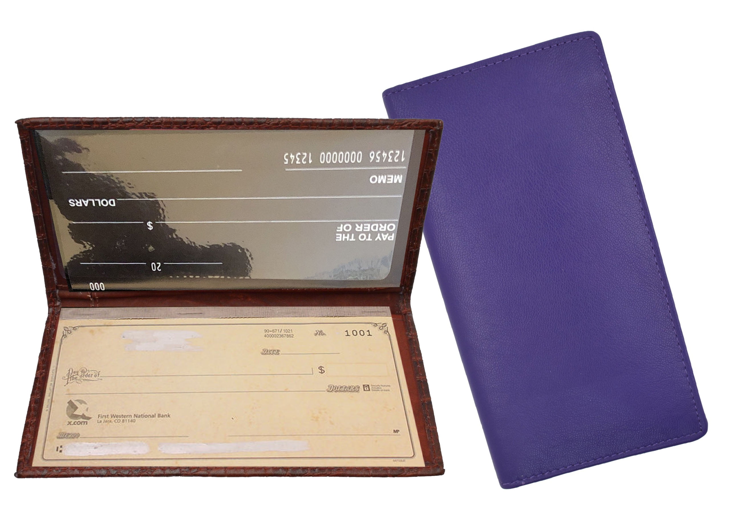 RFID Blocking Genuine Leather Standard Plain Checkbook Cover Long ...