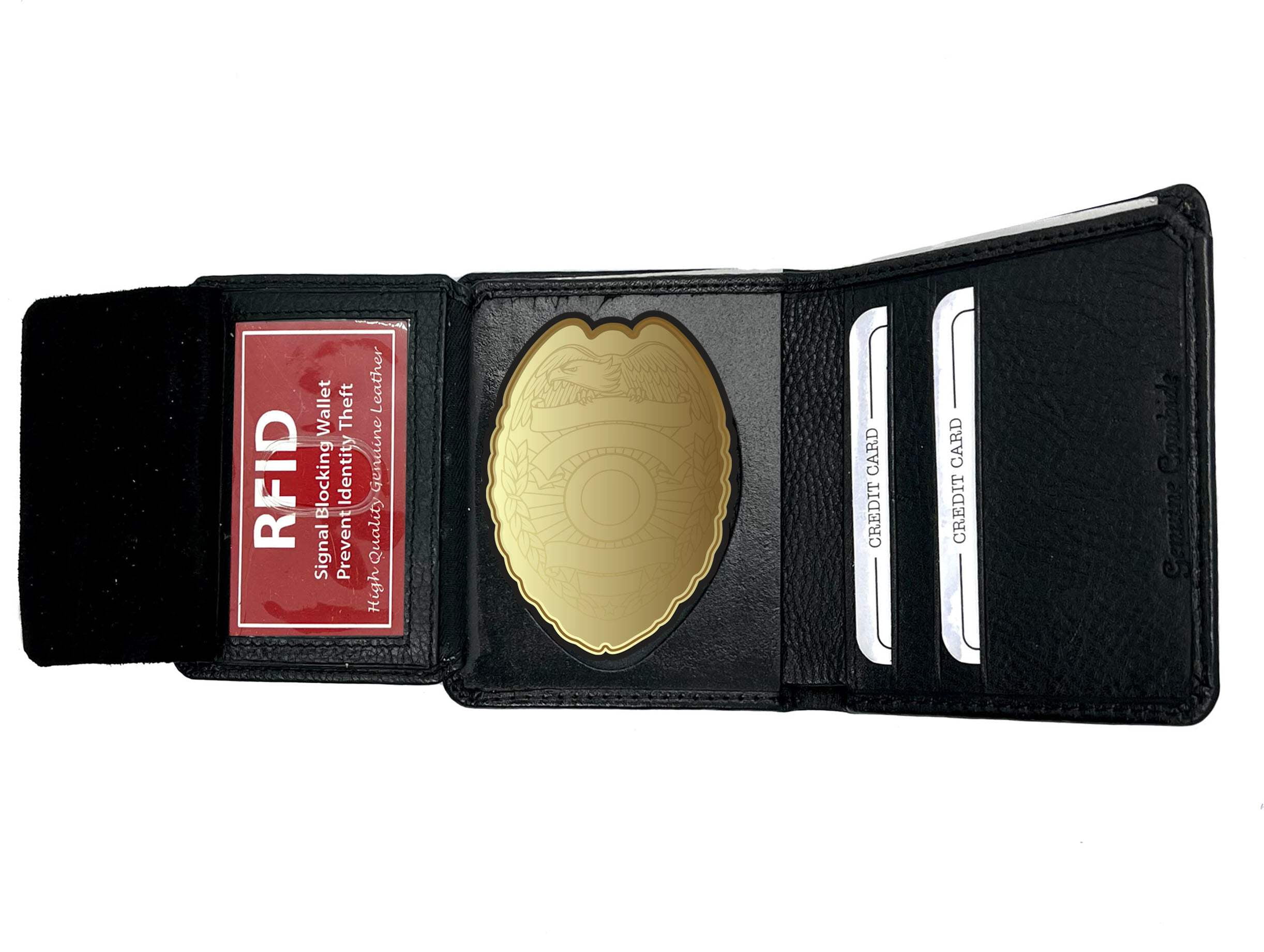 RFID Blocking Heart Shield Badge Credit Card ID Holder Bifold Men's ...