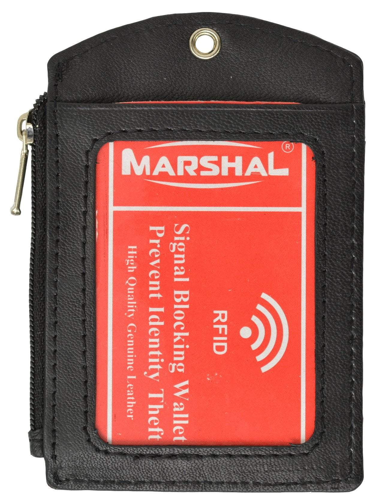 RFID Blocking ID Printed Lanyard Premium Leather Badge Holder with Neck ...
