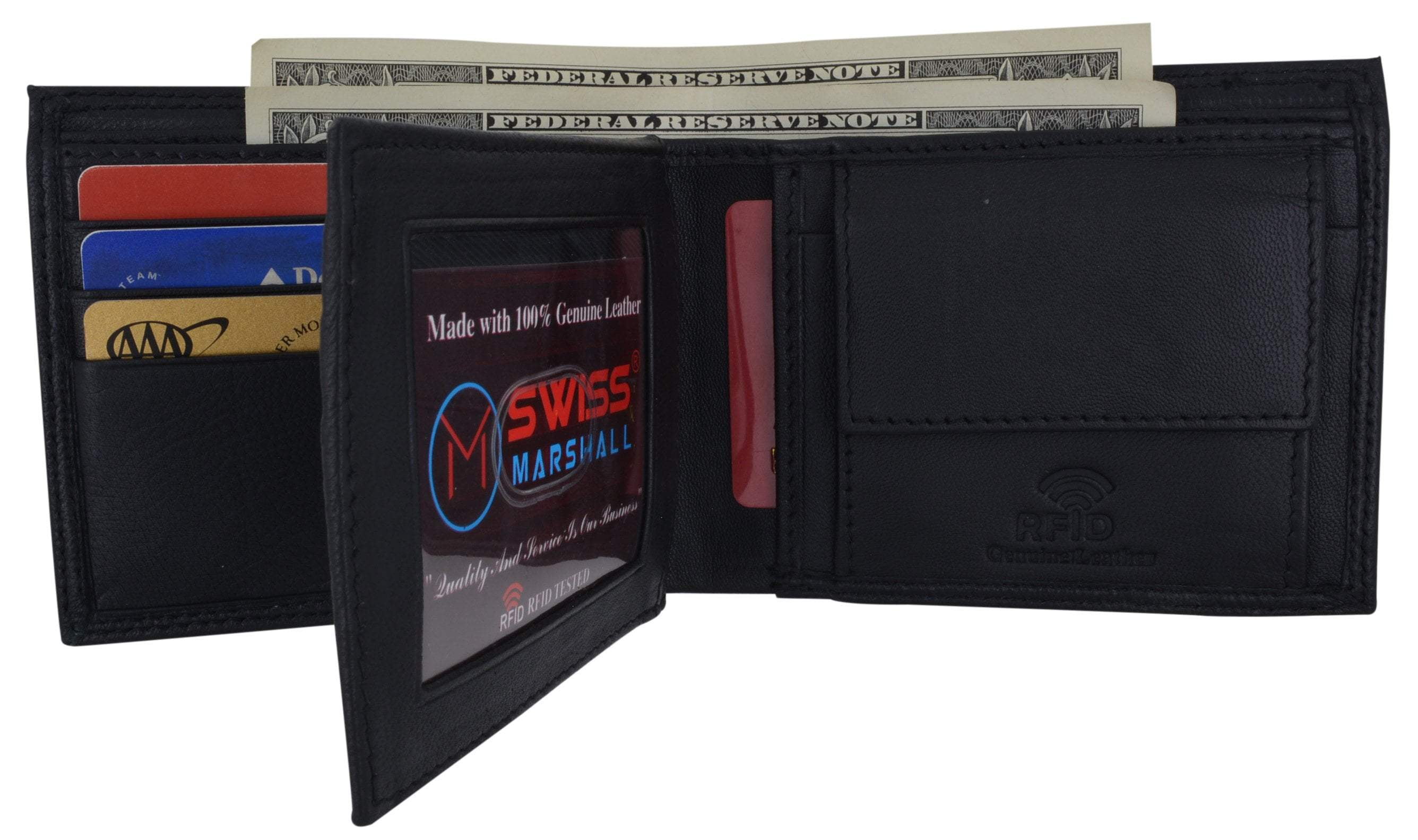 Swiss Marshall Modern Bifold Wallet (Unisex), Black - Walmart.com
