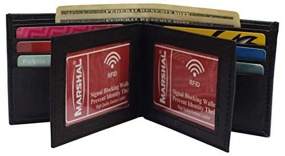 RFID Blocking Men's Leather Wallet Bifold Multi Card ID Holder ...