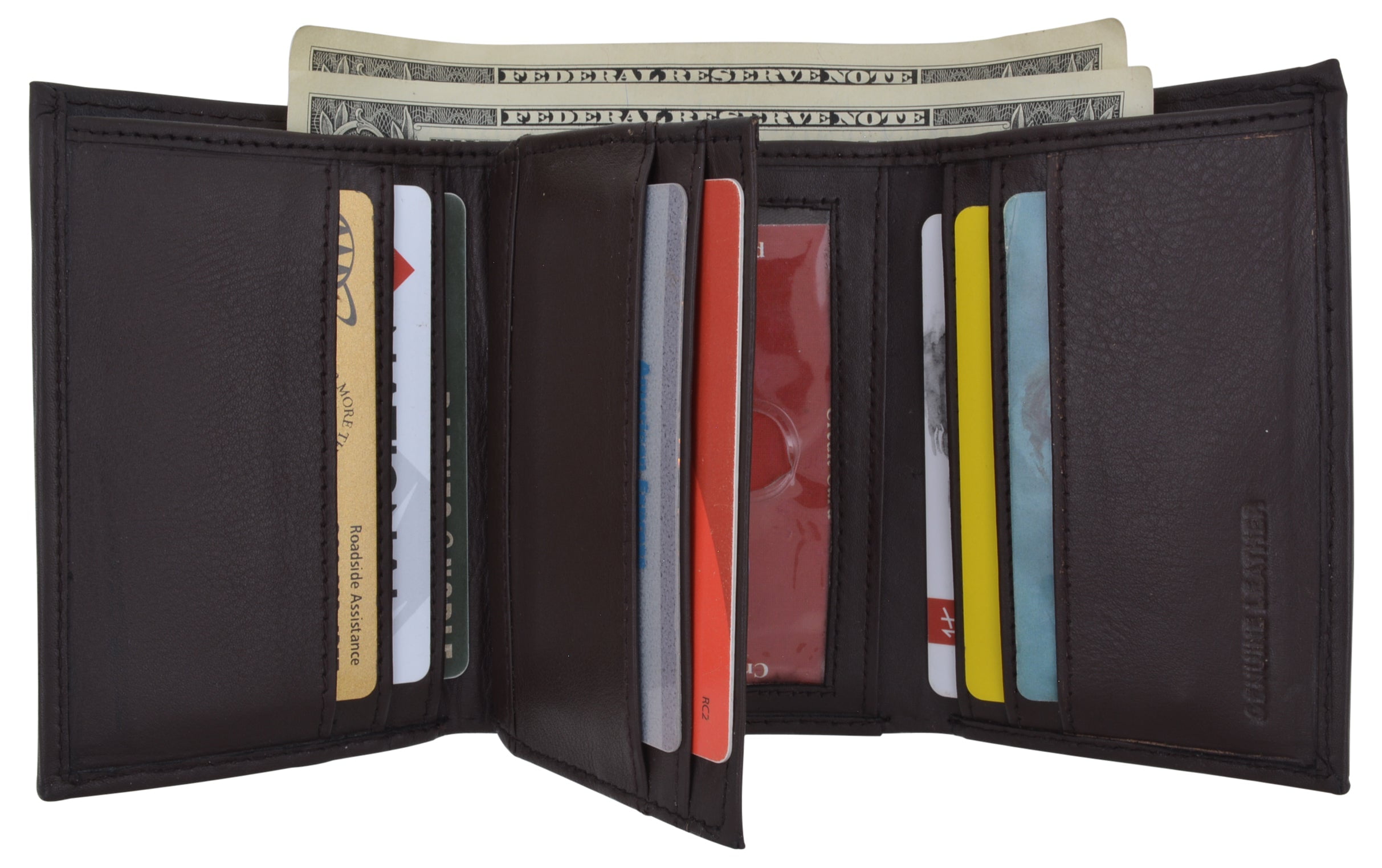 RFID Blocking Men's Premium Leather Trifold Flap ID Card Holder Wallet ...