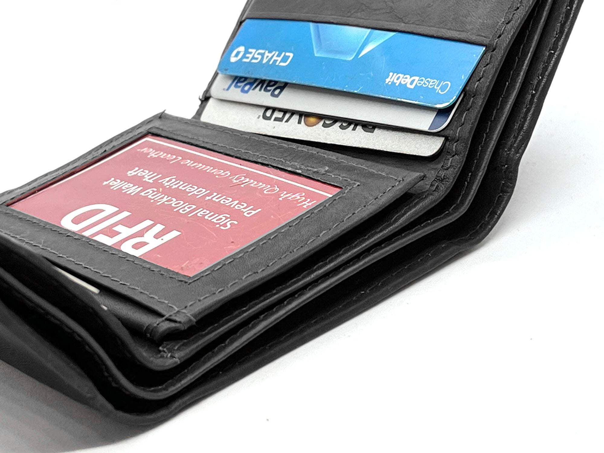 RFID Blocking Men's Trifold Wallet Extra Capacity Multi ID Card Slot Center Flap - Walmart.com