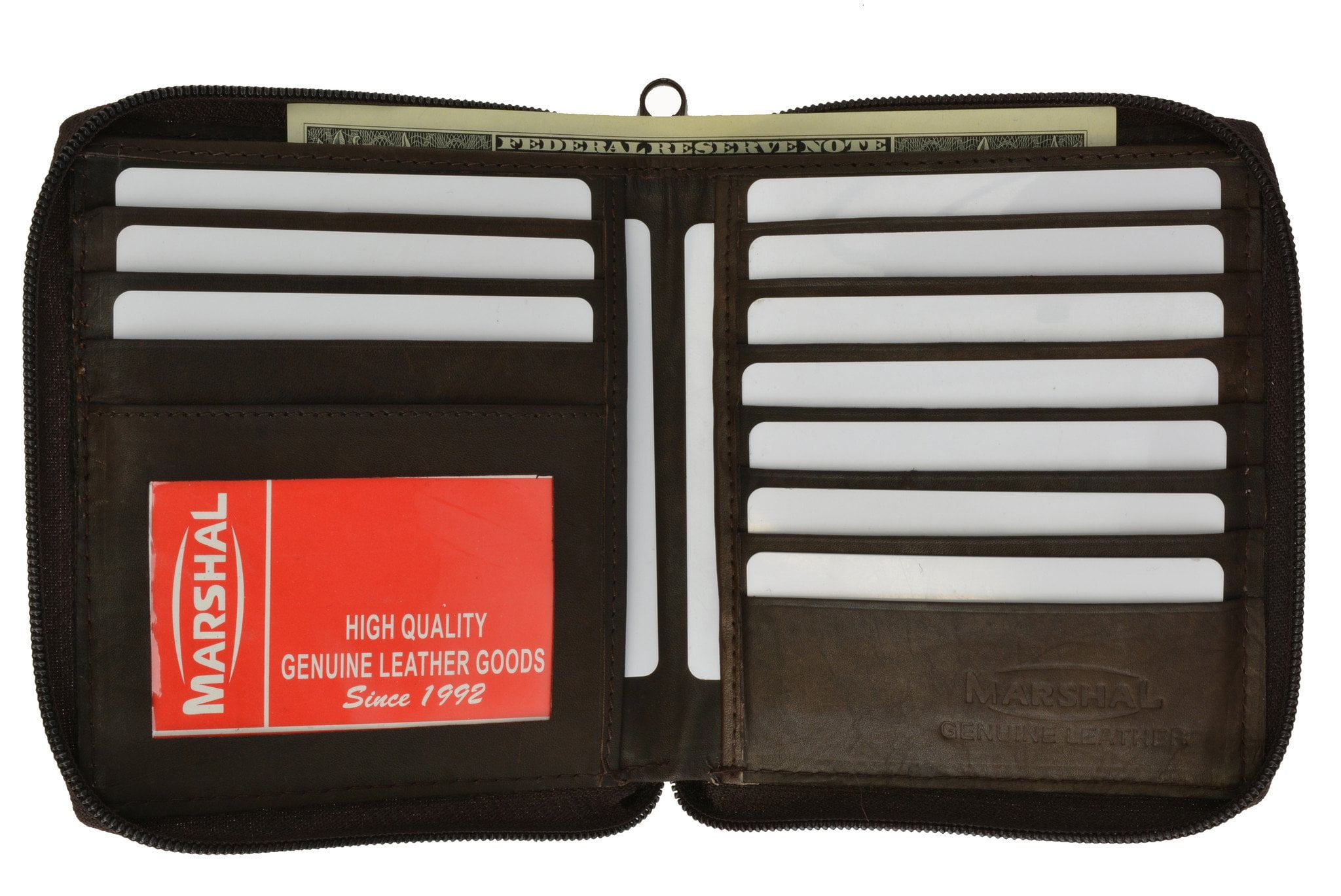 RFID Blocking Mens Leather Zippered Wallet RFID 702 (C) - Walmart.com