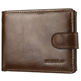 Mens Wallet RFID PU Leather Bifold Wallets For Men ID Window Card Holders Brown 1 Walmart