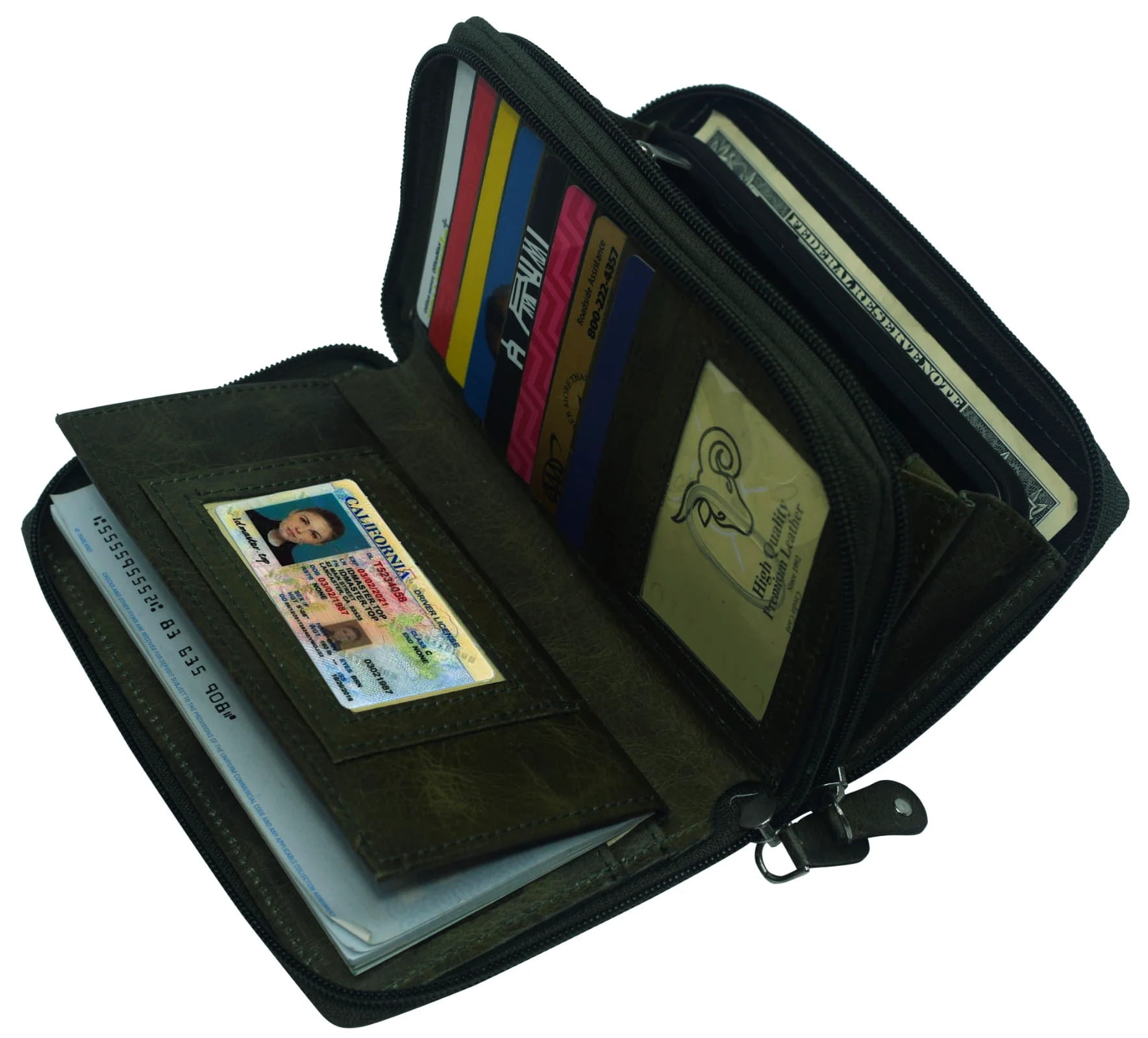 RFID Blocking Premium Leather Checkbook Secretary Accordion Wallet 2 ...