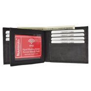 Genuine Leather Trifold Wallets For Men - Mens Wallet With 2 Flip-Up ID ...