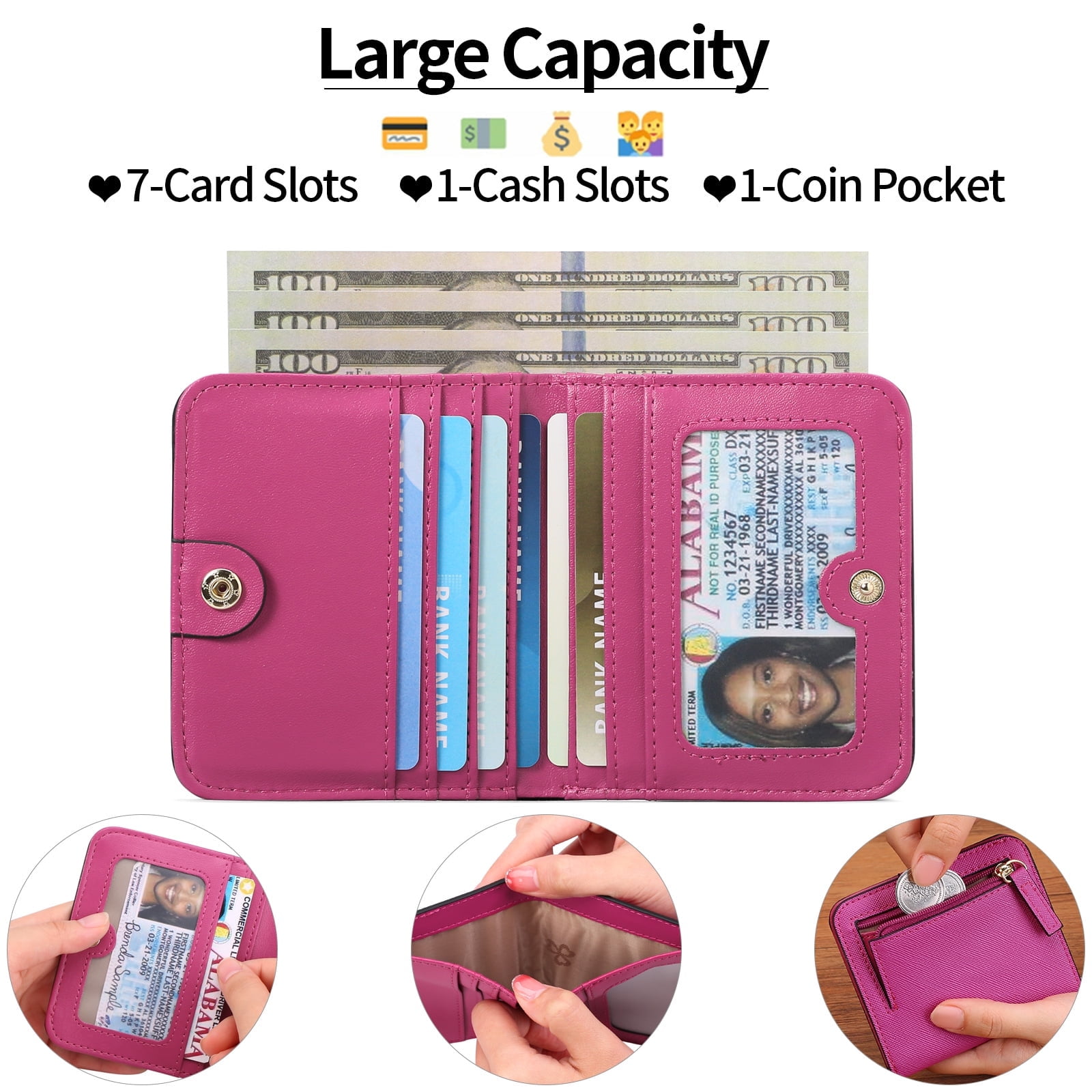 RFID Blocking Slim Bifold Wallet - 8 Colors Faux Leather Credit Card ...