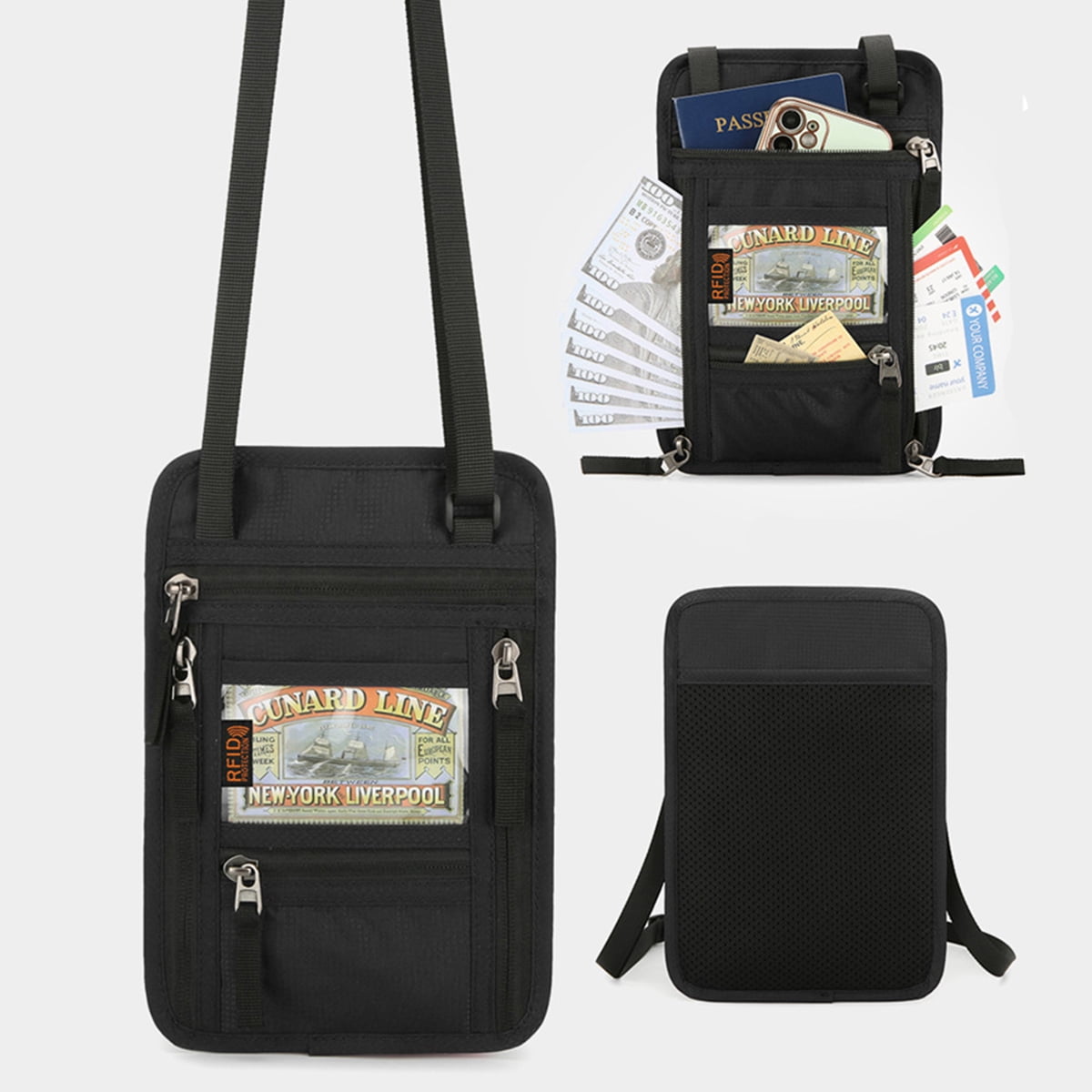 RFID Blocking Travel Neck Wallet for Men & Women - Slim Minimalist ...