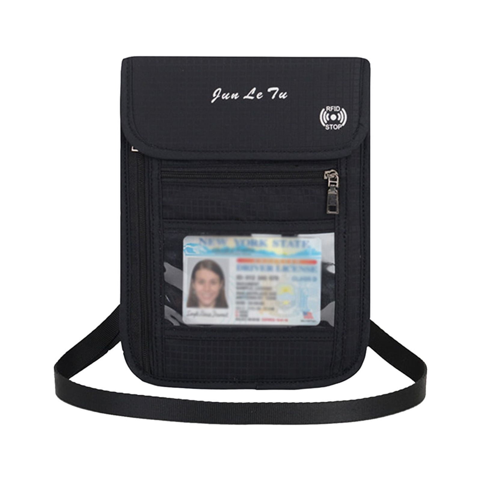 RFID Blocking Travel Passport Holder - Secure Neck Pouch with Zipper ...