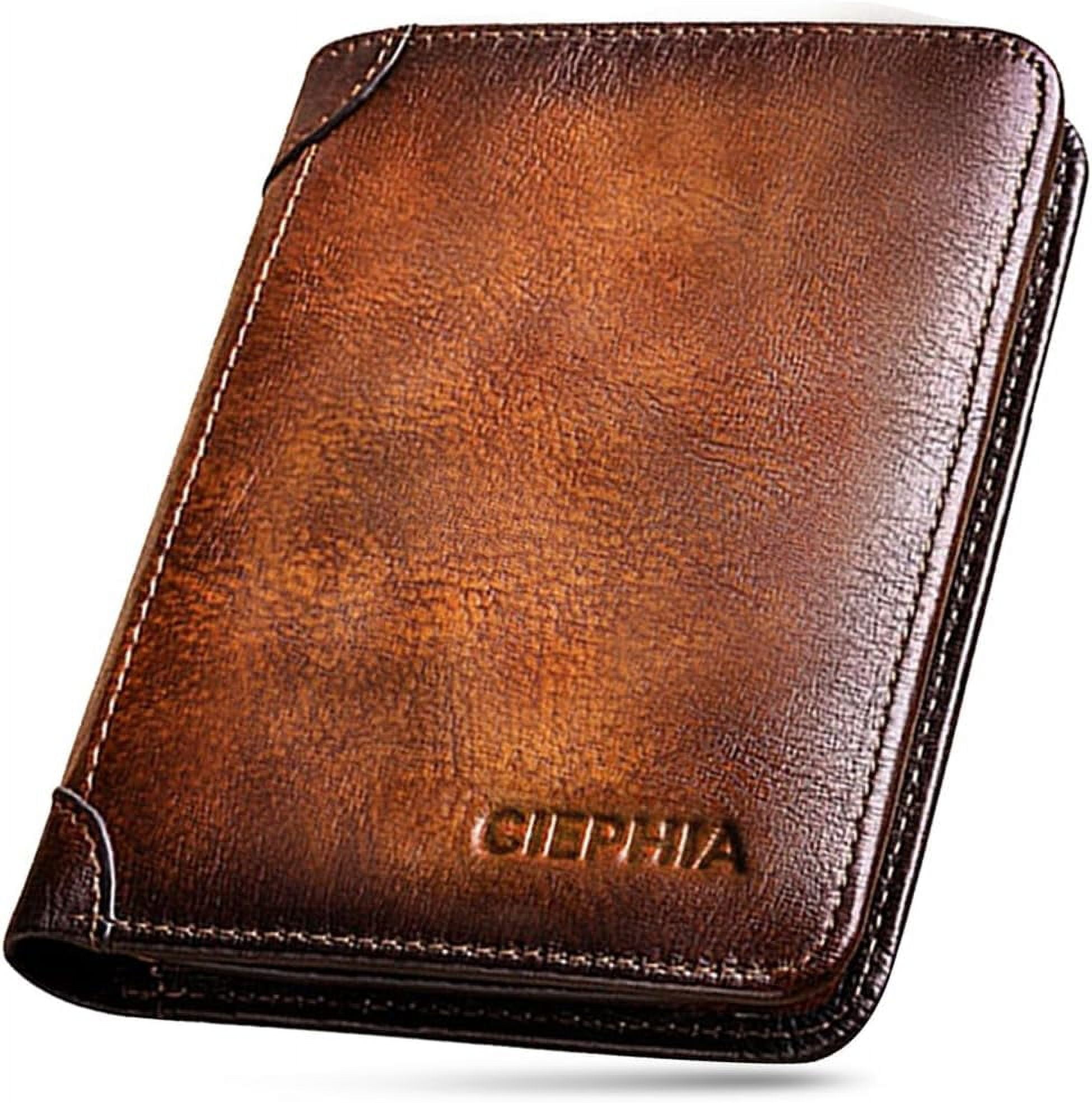 RFID Blocking Trifold Genuine Leather Wallets for Men, Vintage Short ...