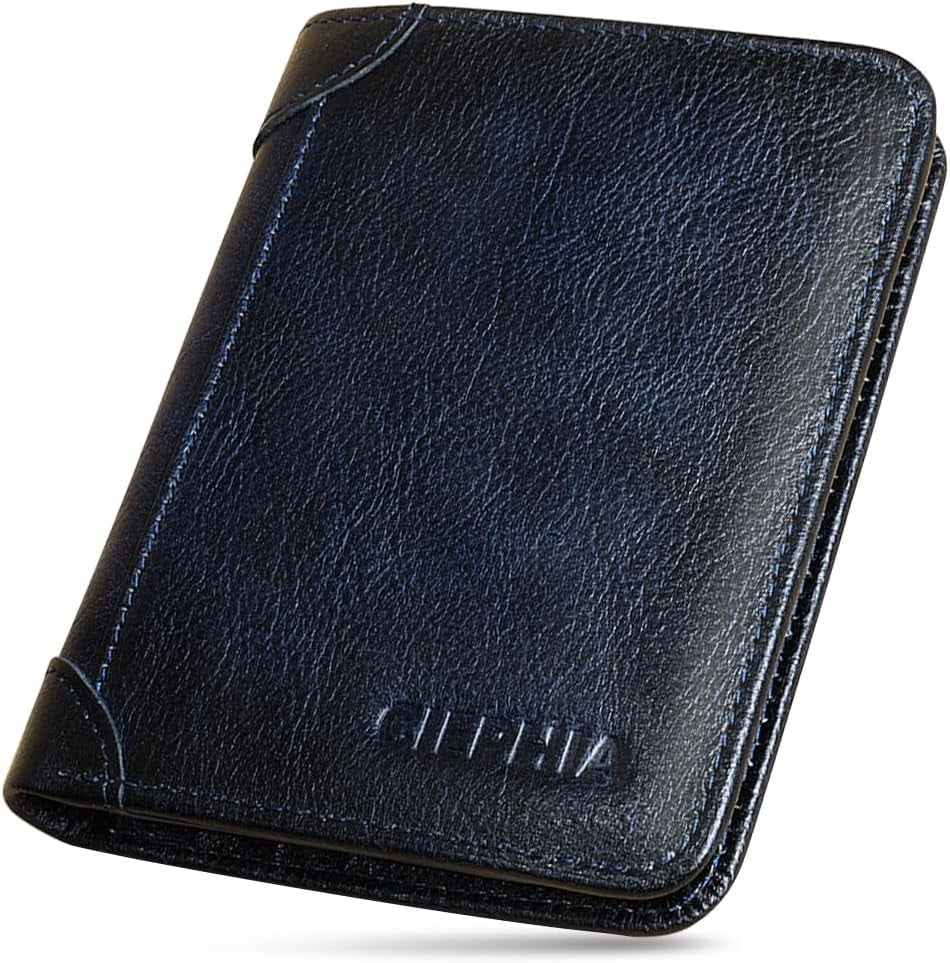 RFID Blocking Trifold Genuine Leather Wallets for Men, Vintage Short ...