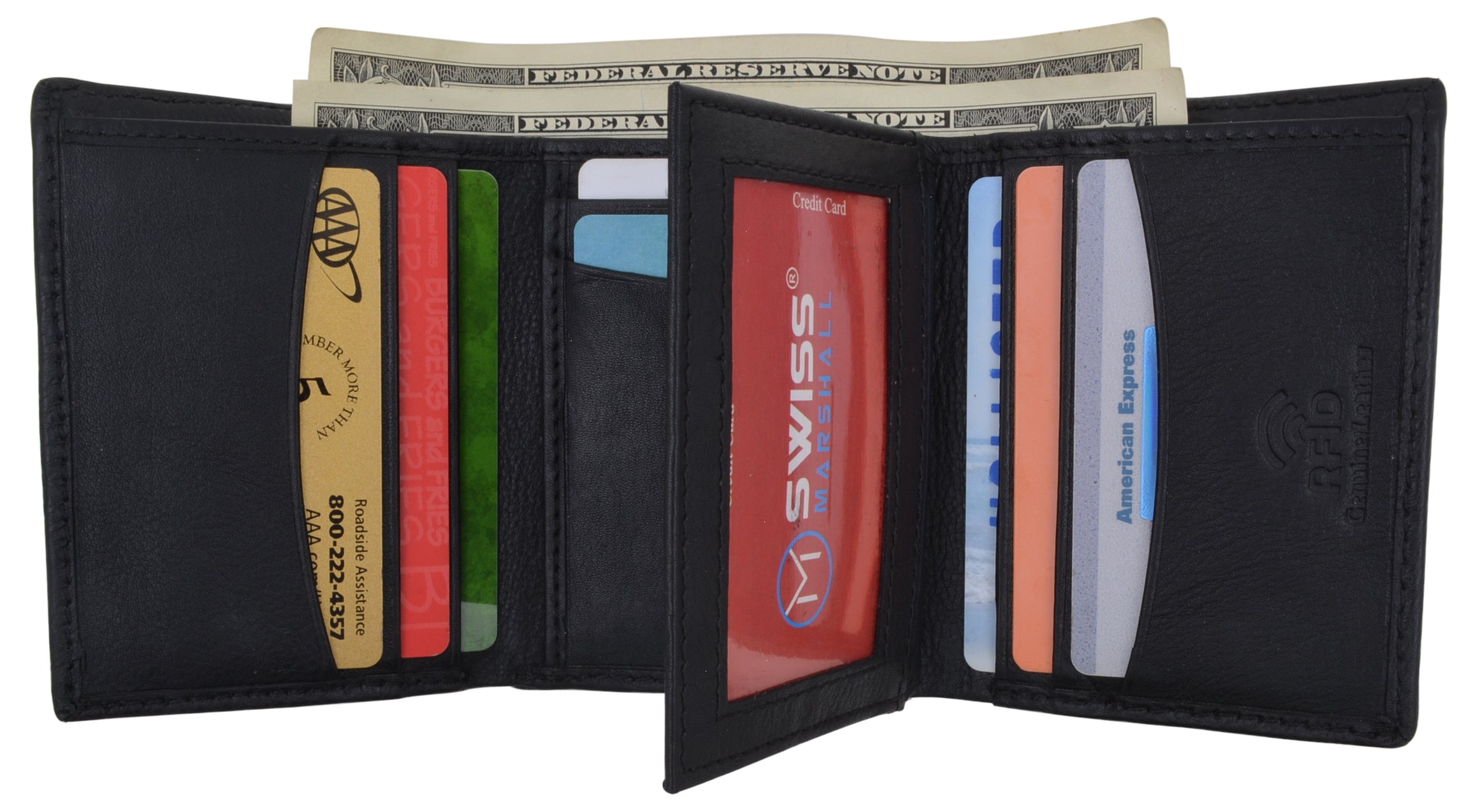 Marshal Wallet, RFID Blocking Trifold Wallet for Men, Genuine Leather ...
