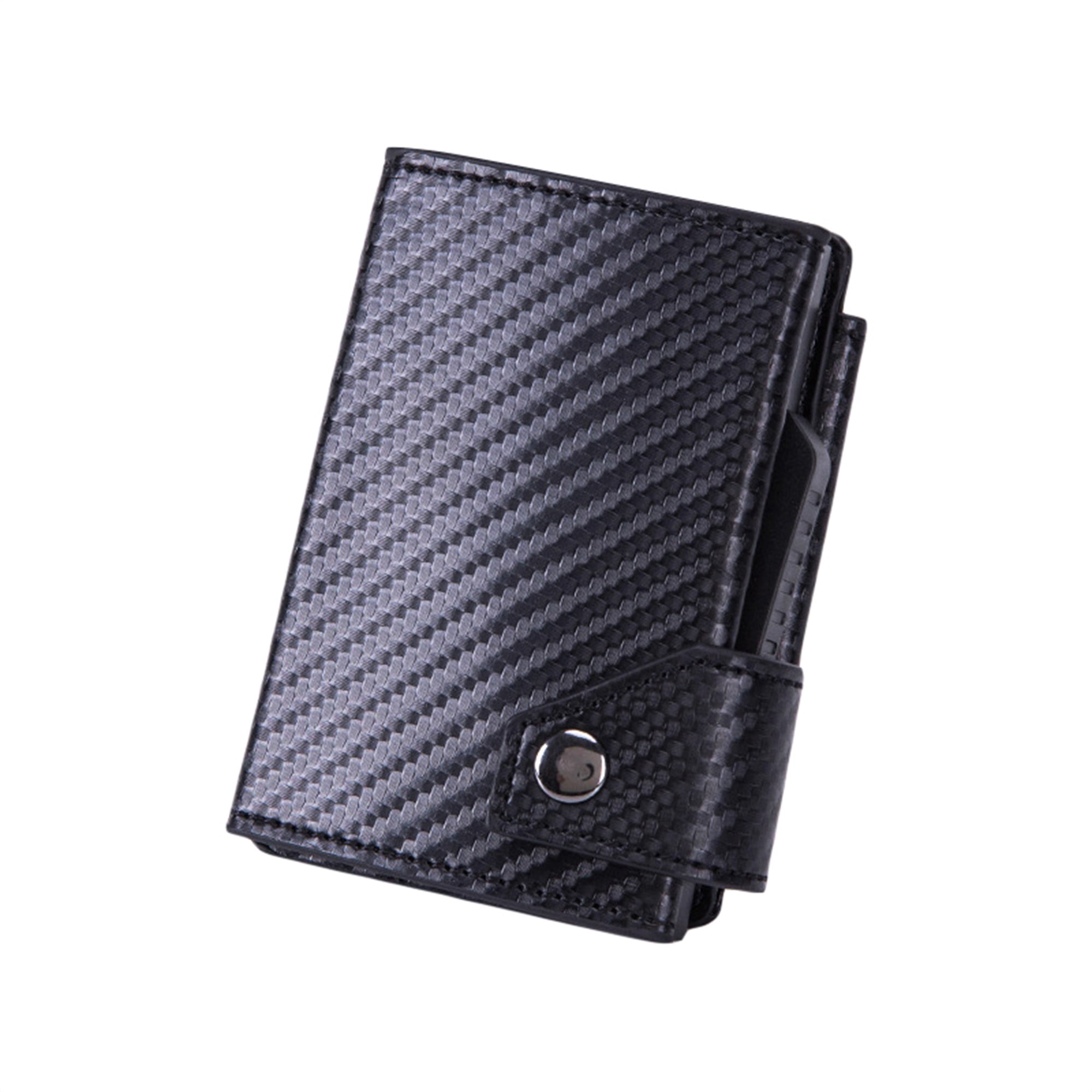 RFID Blocking Wallet Anti Theft Pop up Credit Card Holder Slim Leather ...