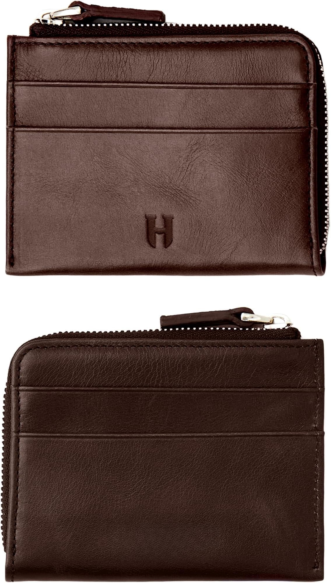 RFID Blocking Zipper Wallet, Slim Business Card Holder, Men & Women ...