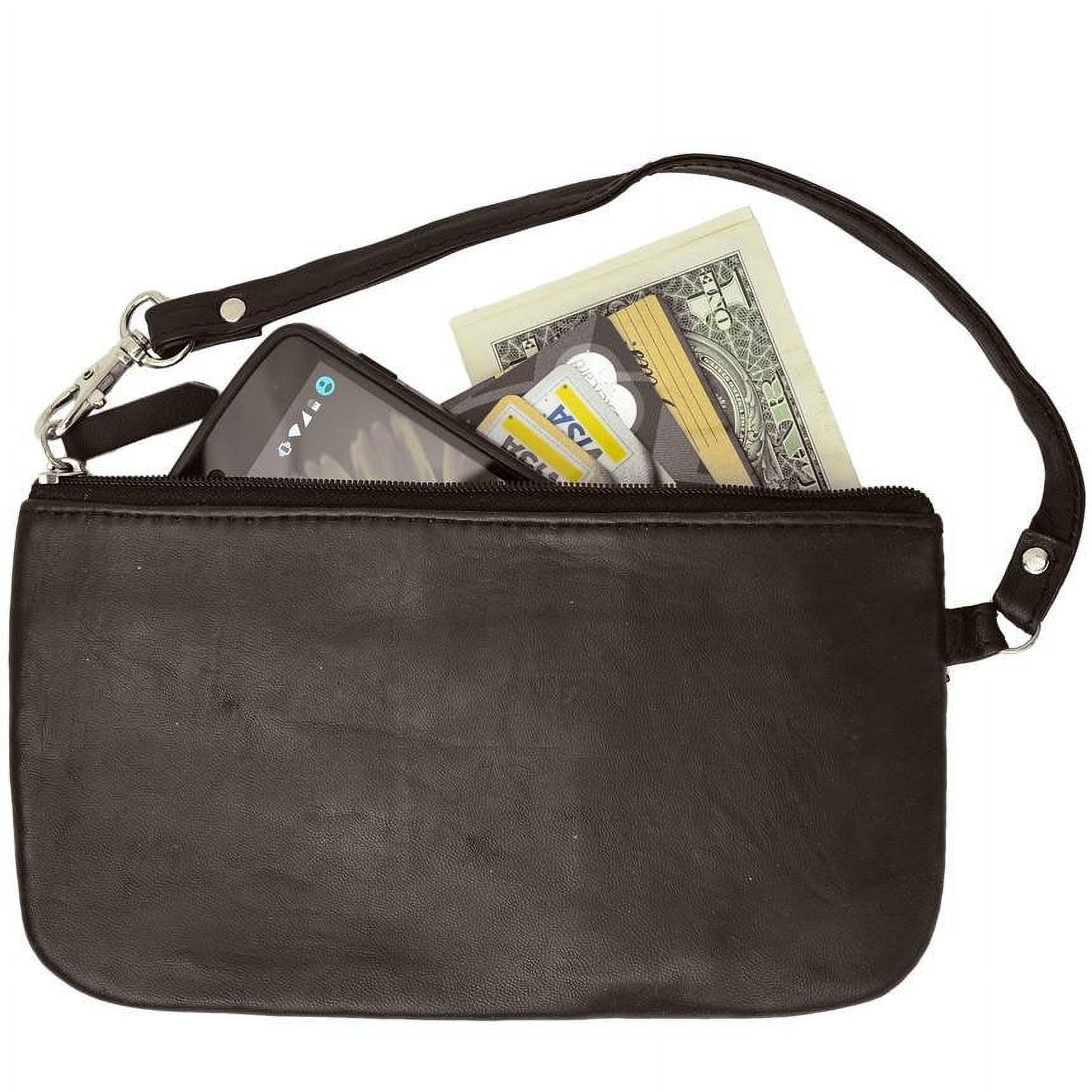 RFID Collection Soft Side Wristlet Brown Color - Walmart.com