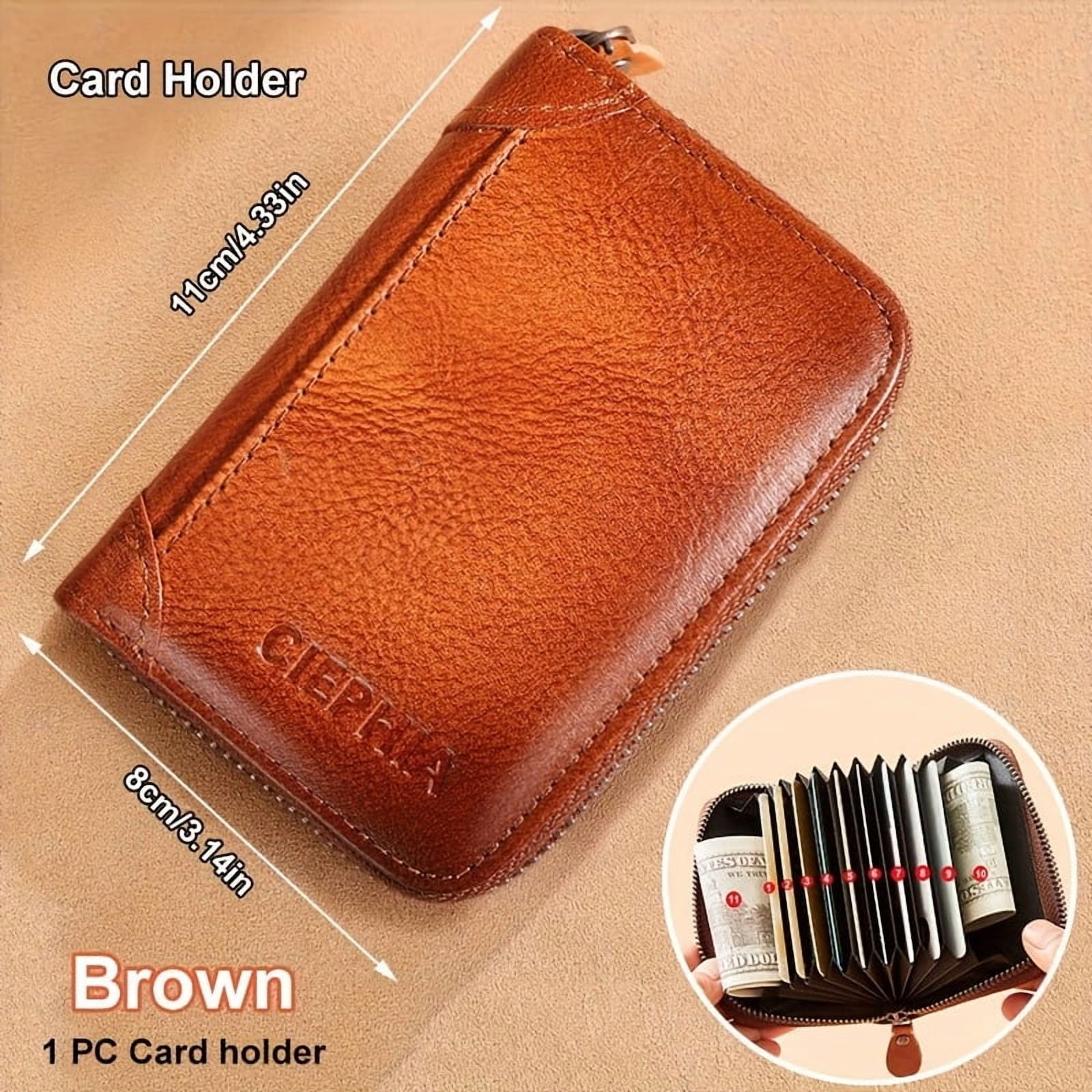 RFID Leather Wallet - Father's Day Gifts for Men, RFID Blocking Trifold ...