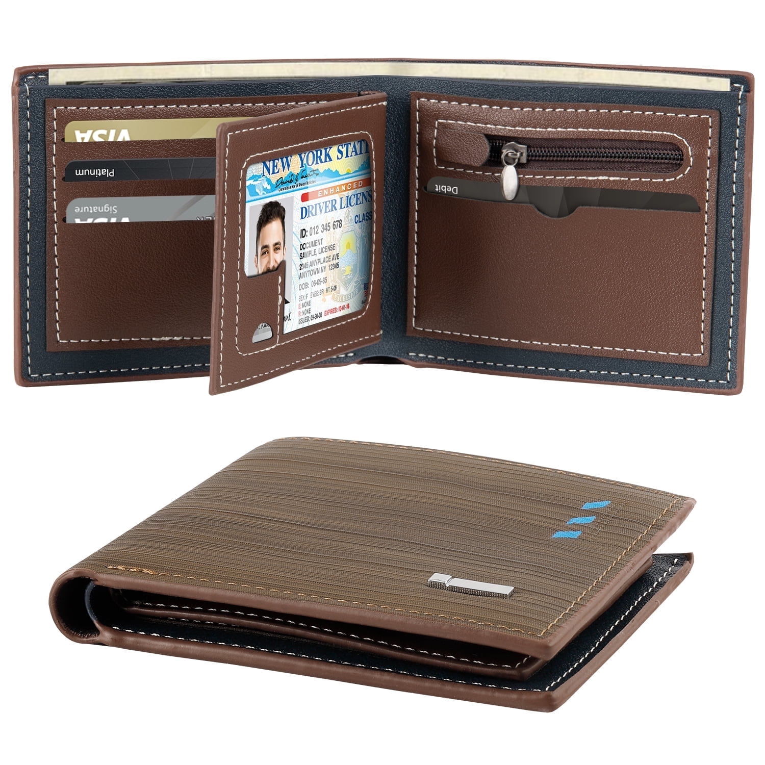 "Cshidworld RFID Blocking Wallet, Slim Bifold Wallet with ID Window, 7 ...