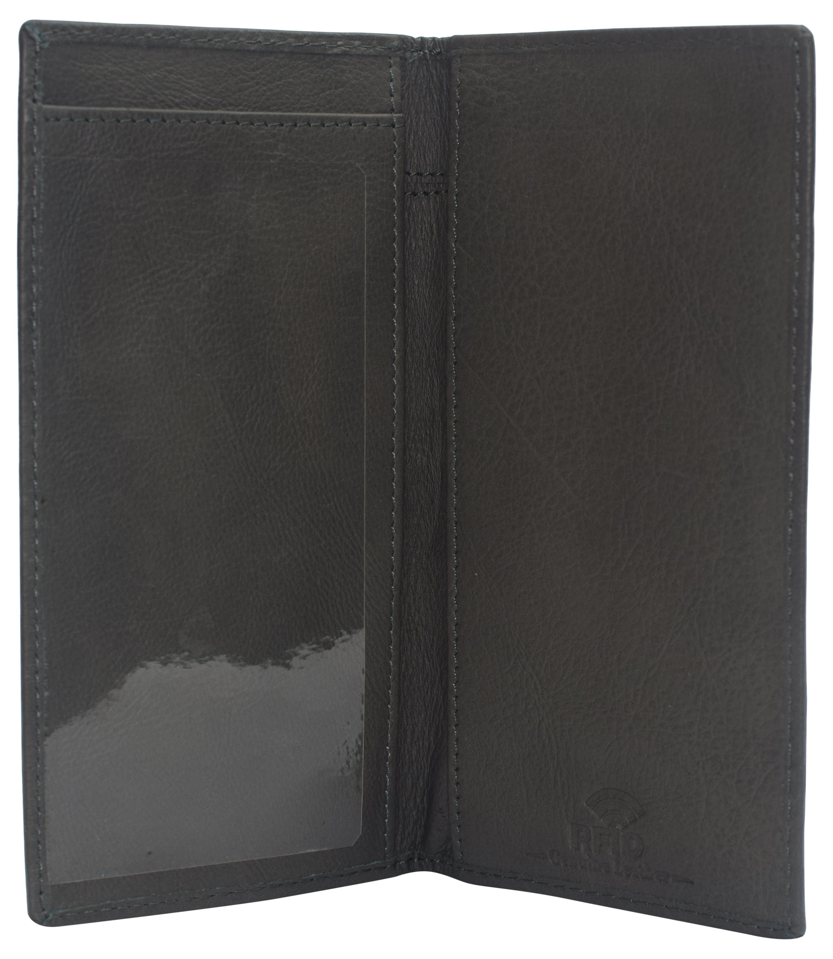 RFID Protected Genuine Leather Simple Check Book Holder Style - Walmart.com