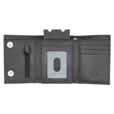 DEFNES Men Genuine Leather RFID Anti-scanning Anti-Theft Zipper Wallet ...