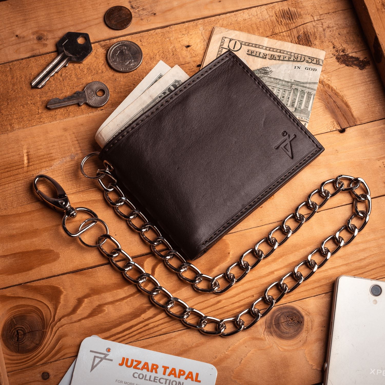 RFID Safe Genuine Leather Bifold Wallet with Clear Window ID Key Holder ...