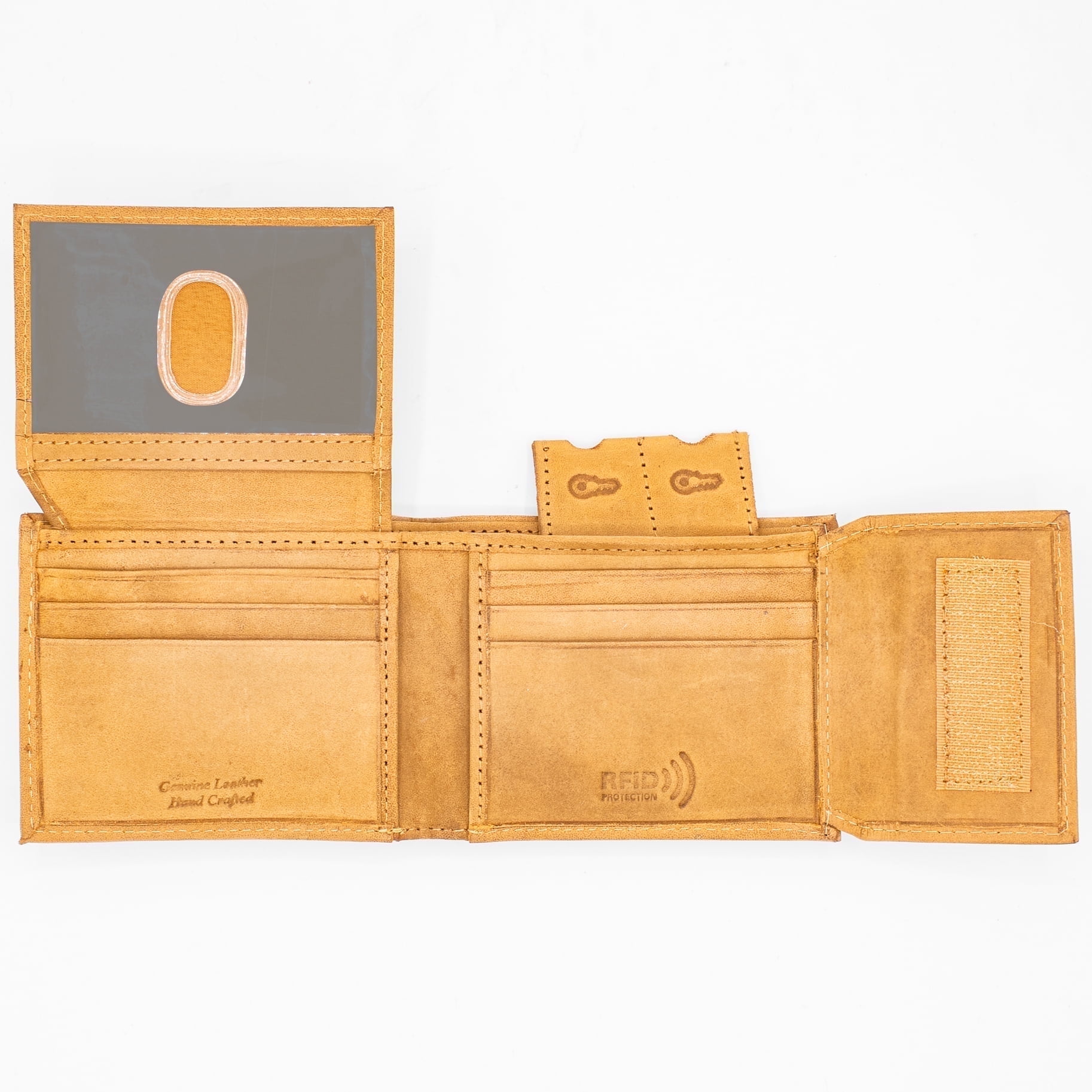 Men’s Leather Bifold Wallet with Velcro Key Holder Closure for Him ...