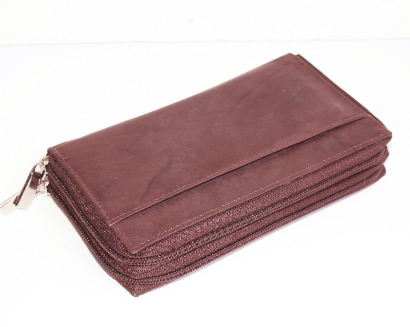 RFID Signal Blocking Genuine Leather Checkbook Secretary Accordion ...