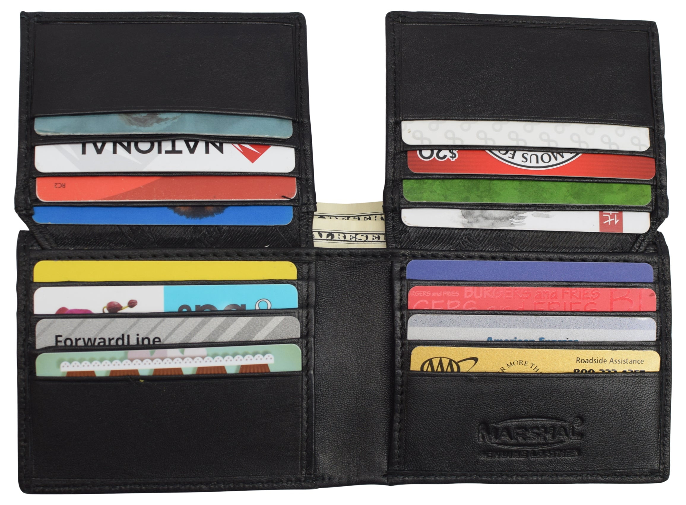 RFID Signal Blocking Theft Protection Leather Large Thick Security Mens ...