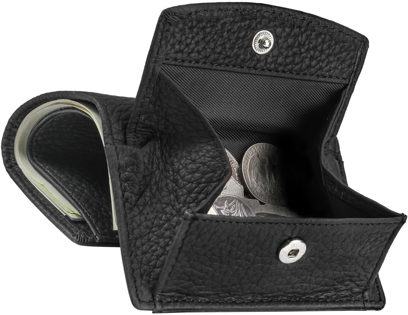 RFID Small Leather Wallet for Men & Women with Coin Pouch Compact ...