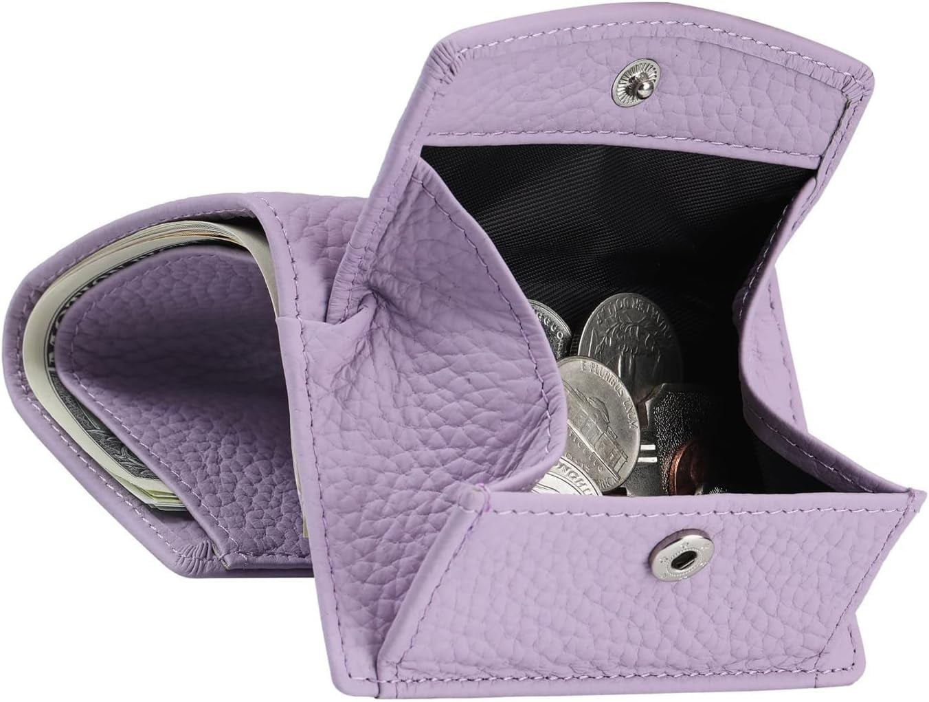 RFID Small Leather Wallet for Women with Coin Pouch Compact Trifold ...