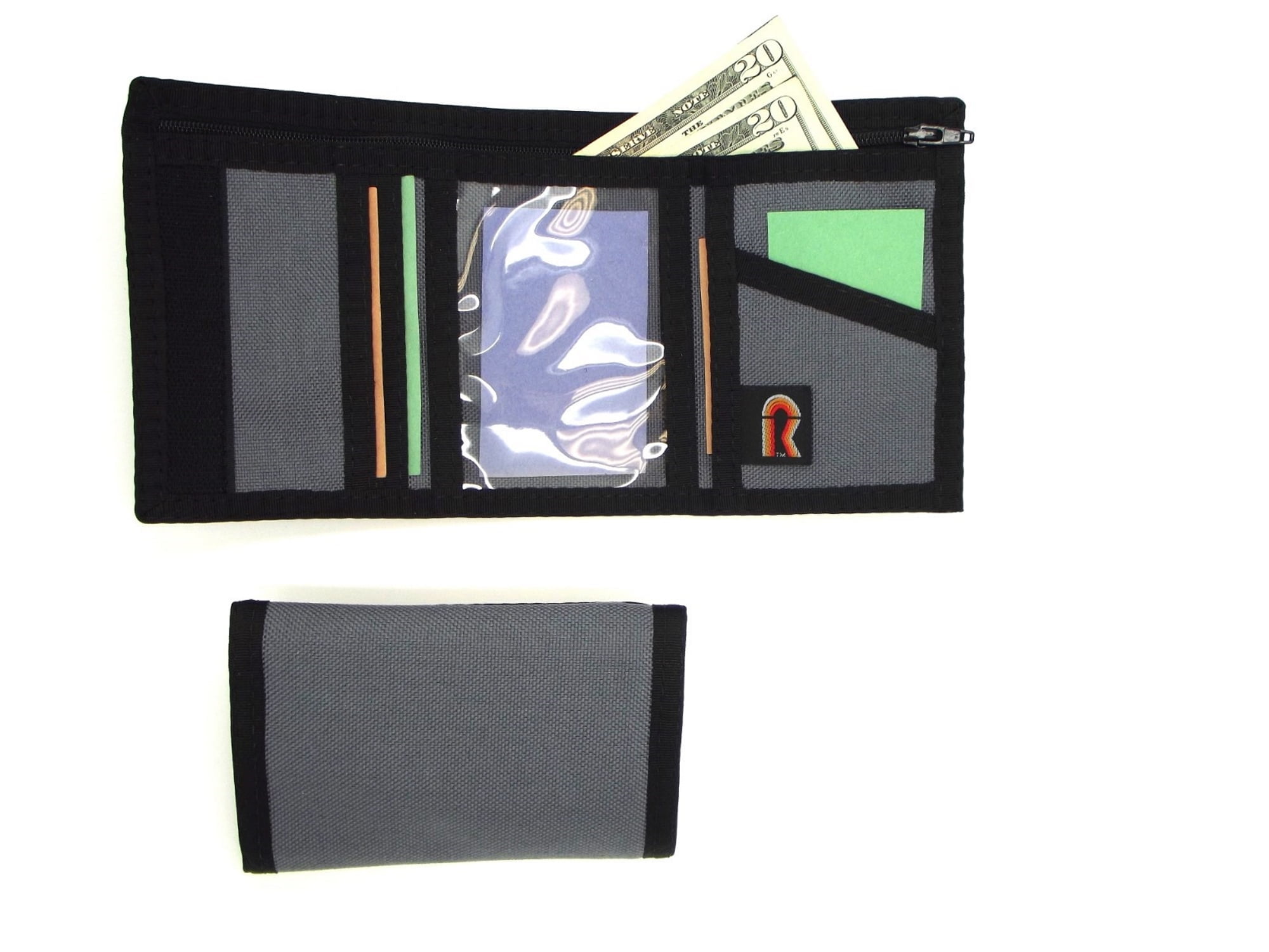 RFID Trifold Nylon Wallet w/Inside ID Window. Made in USA by Rainbow of ...