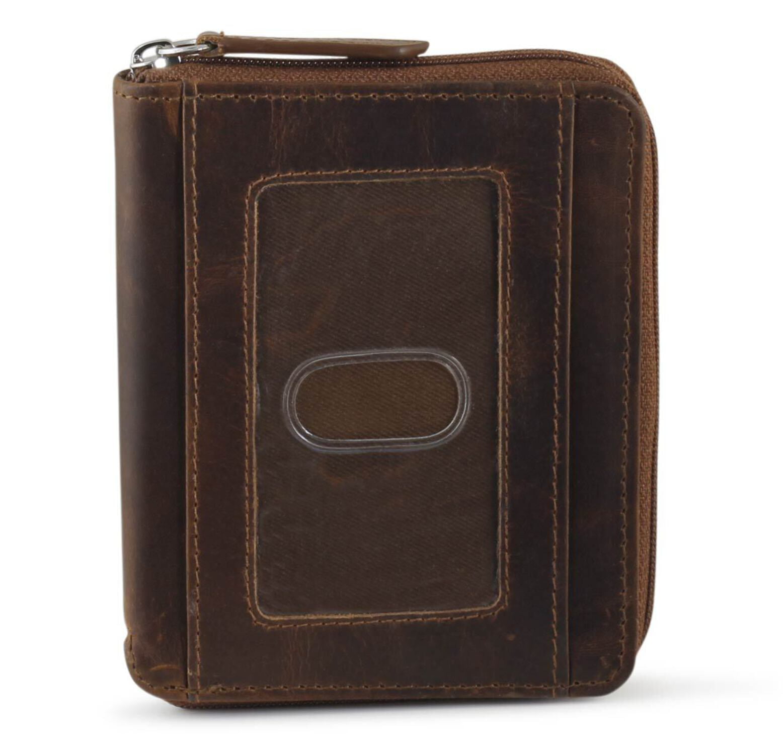 RFID Unisex Zip Around Wallet (RusticBrown) - Walmart.com