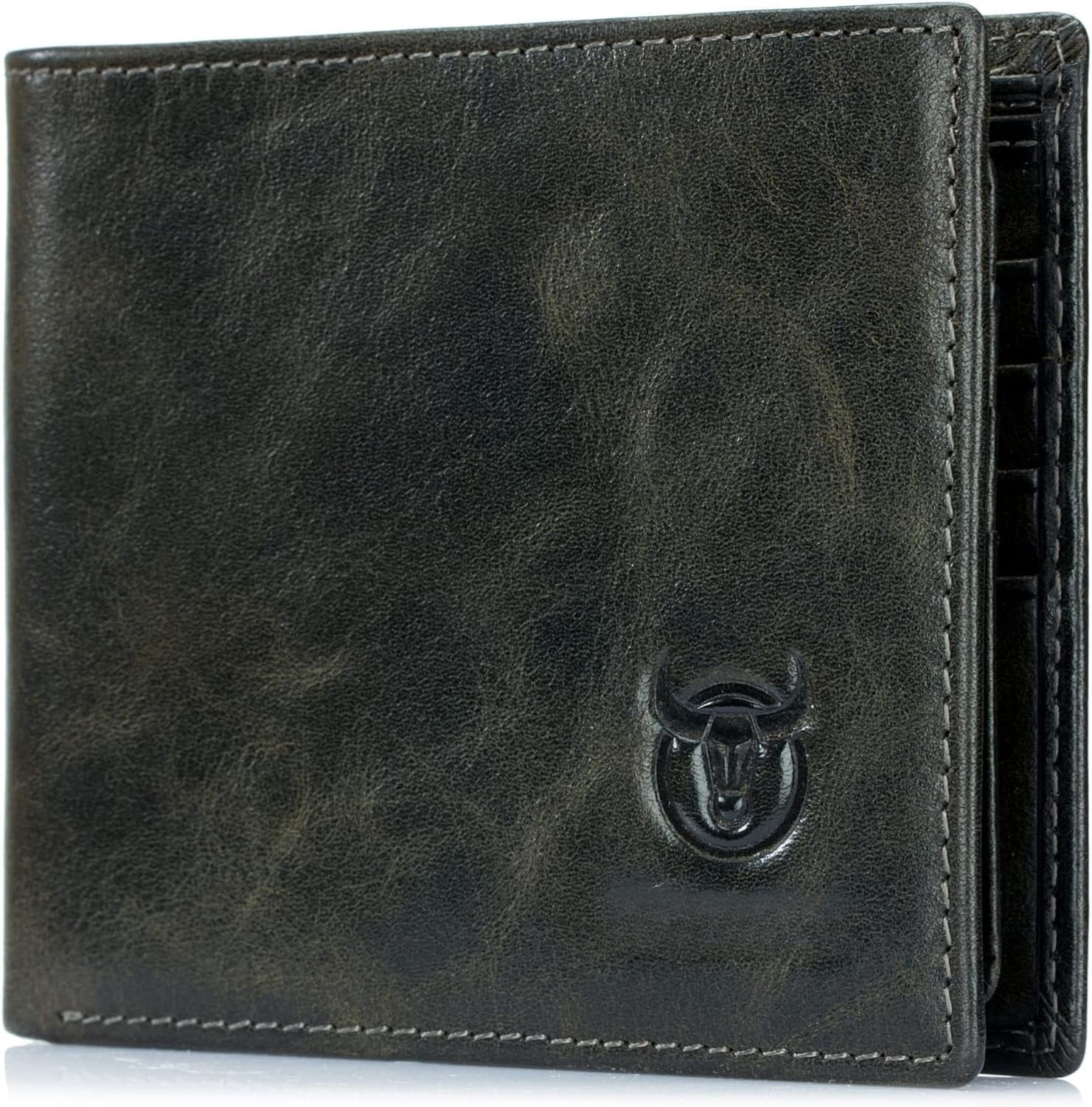 RFID Wallets for Men Slim Bifold Front Pocket Wallet with 2 ID Windows ...